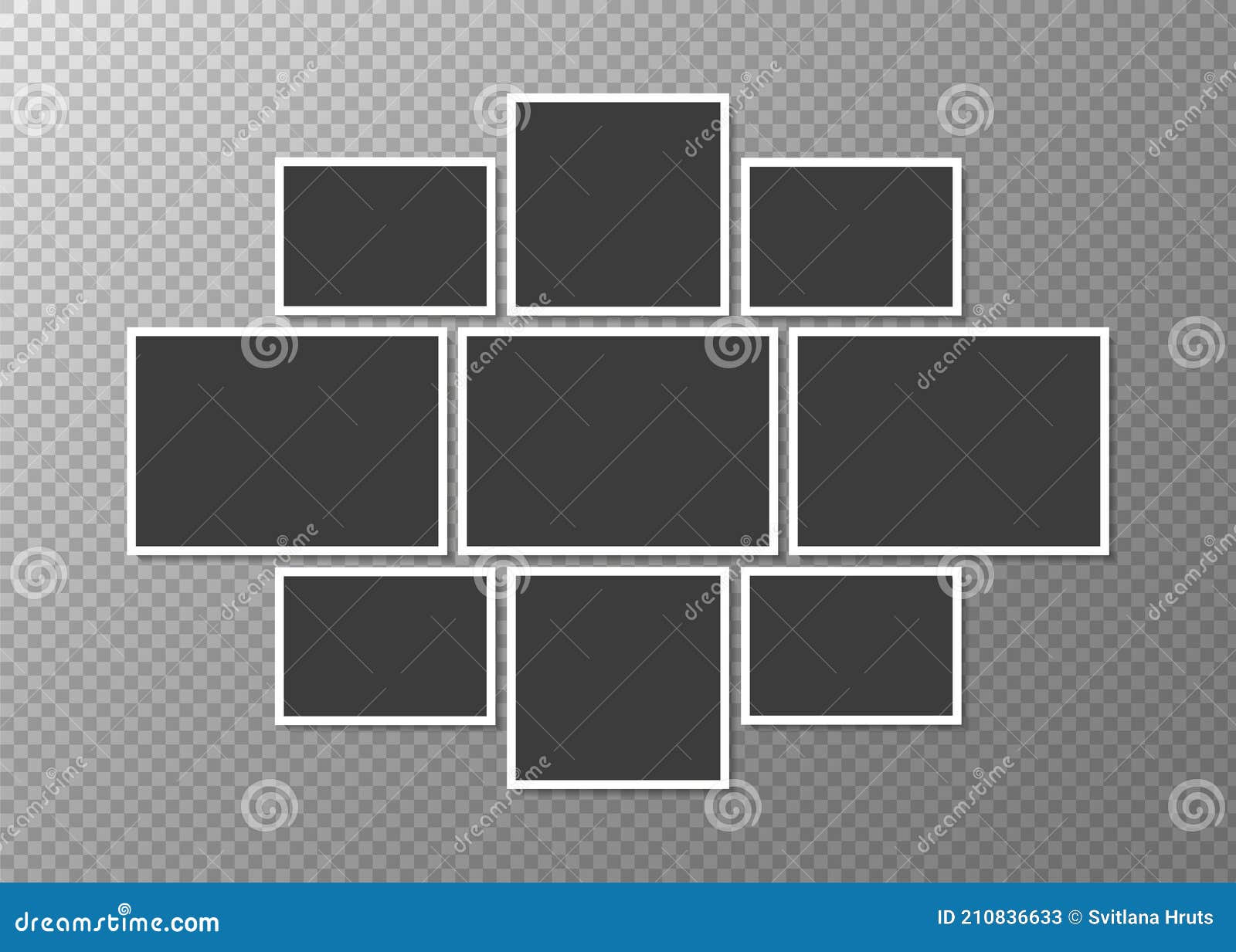 Templates Collage Frames for Photo on Transparent Background. Montage ...