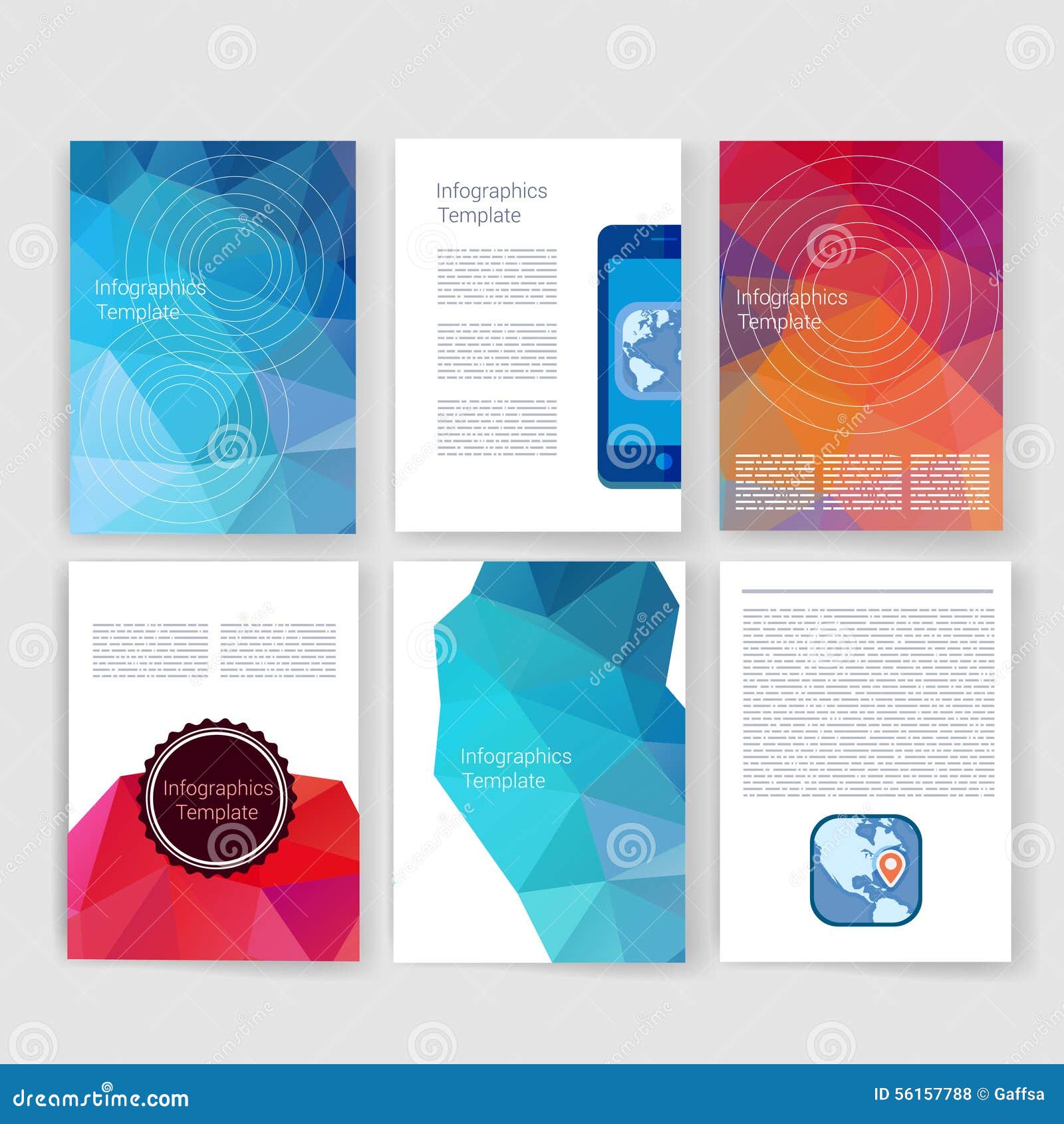 Templates. Design Set of Web, Mail, Brochures Stock Vector ...