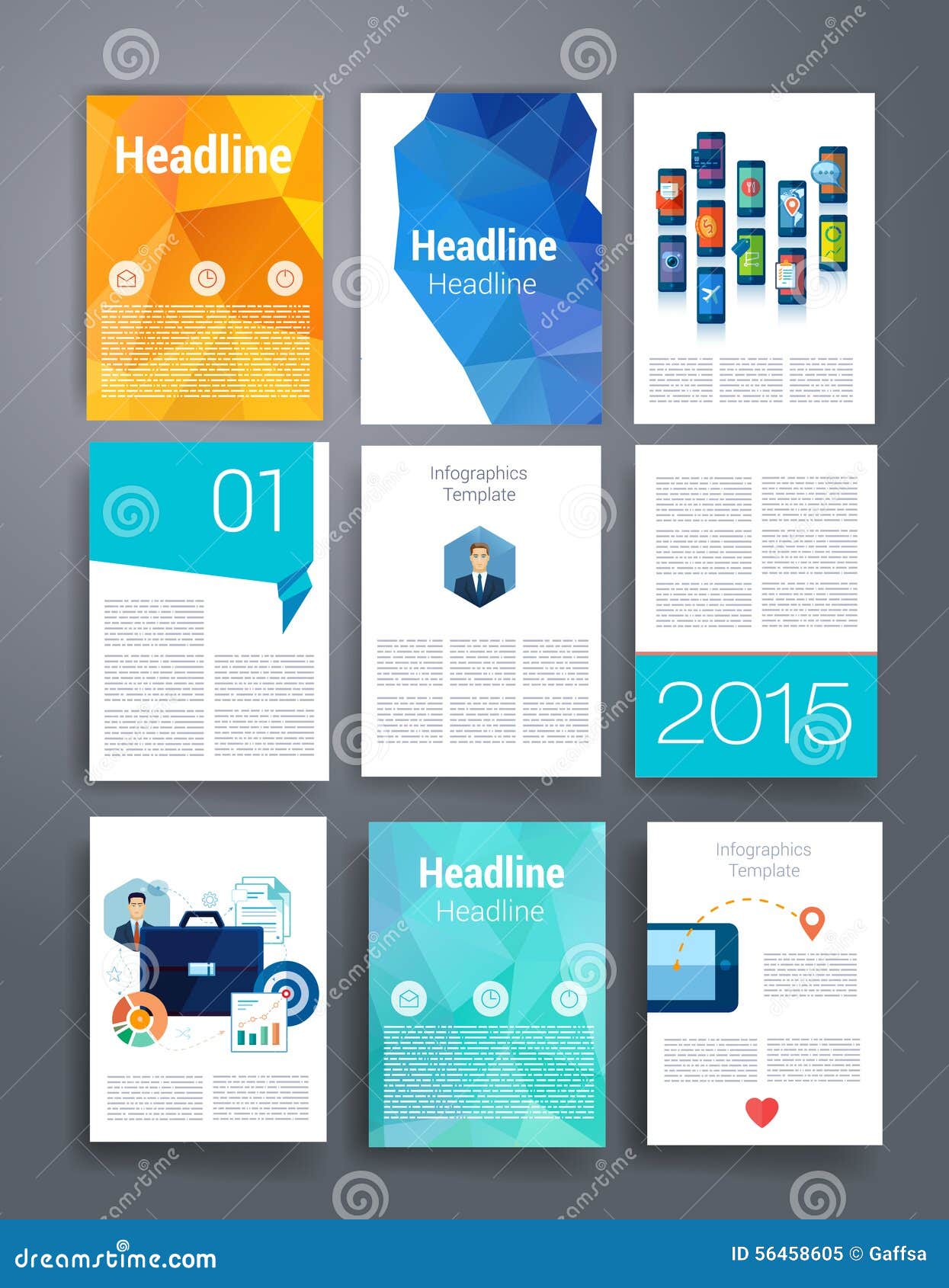 Templates. Design Set of Web, Mail, Brochures Stock Vector ...