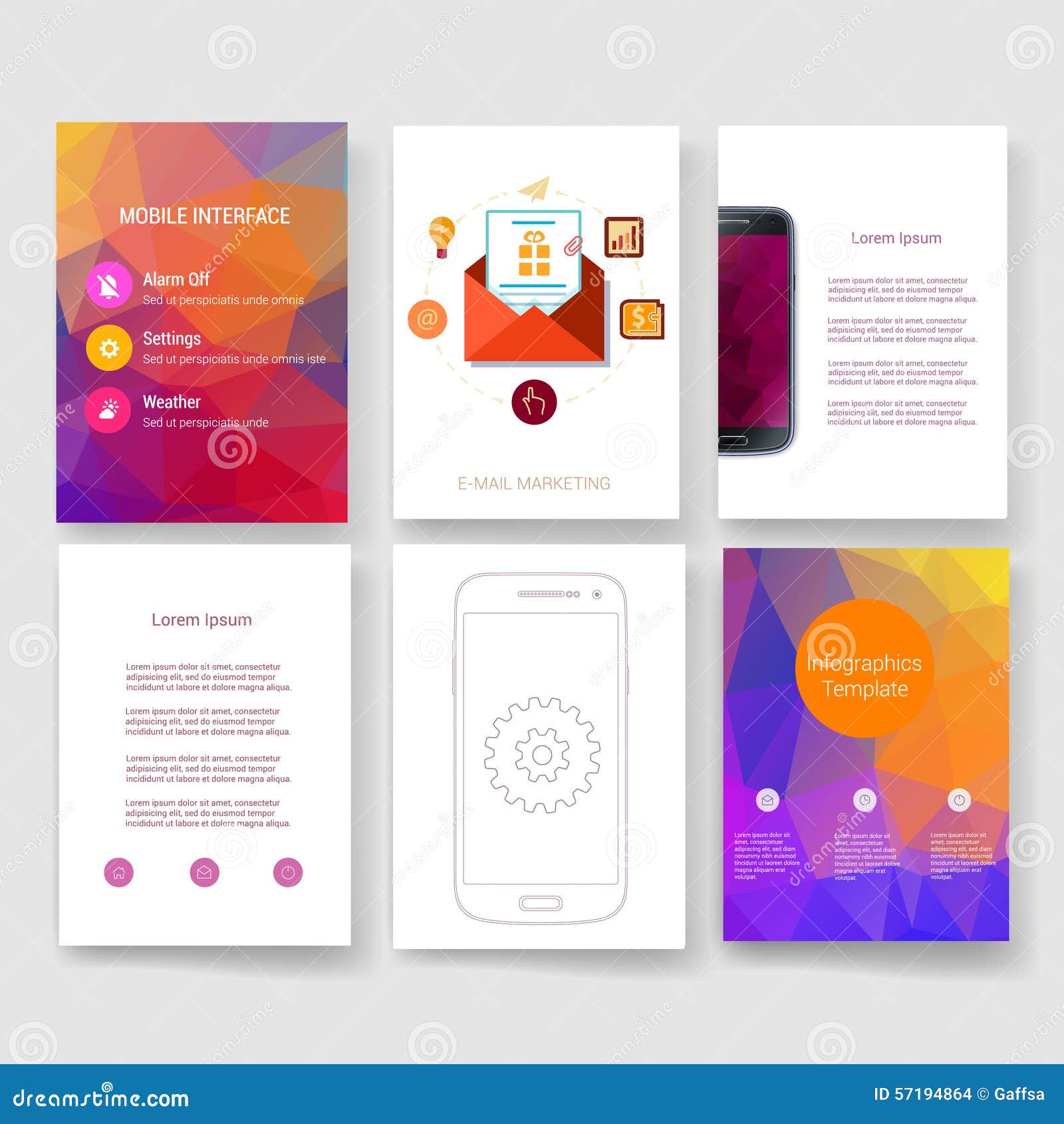 Templates. Design Set of Web, Mail, Brochures Stock Vector ...