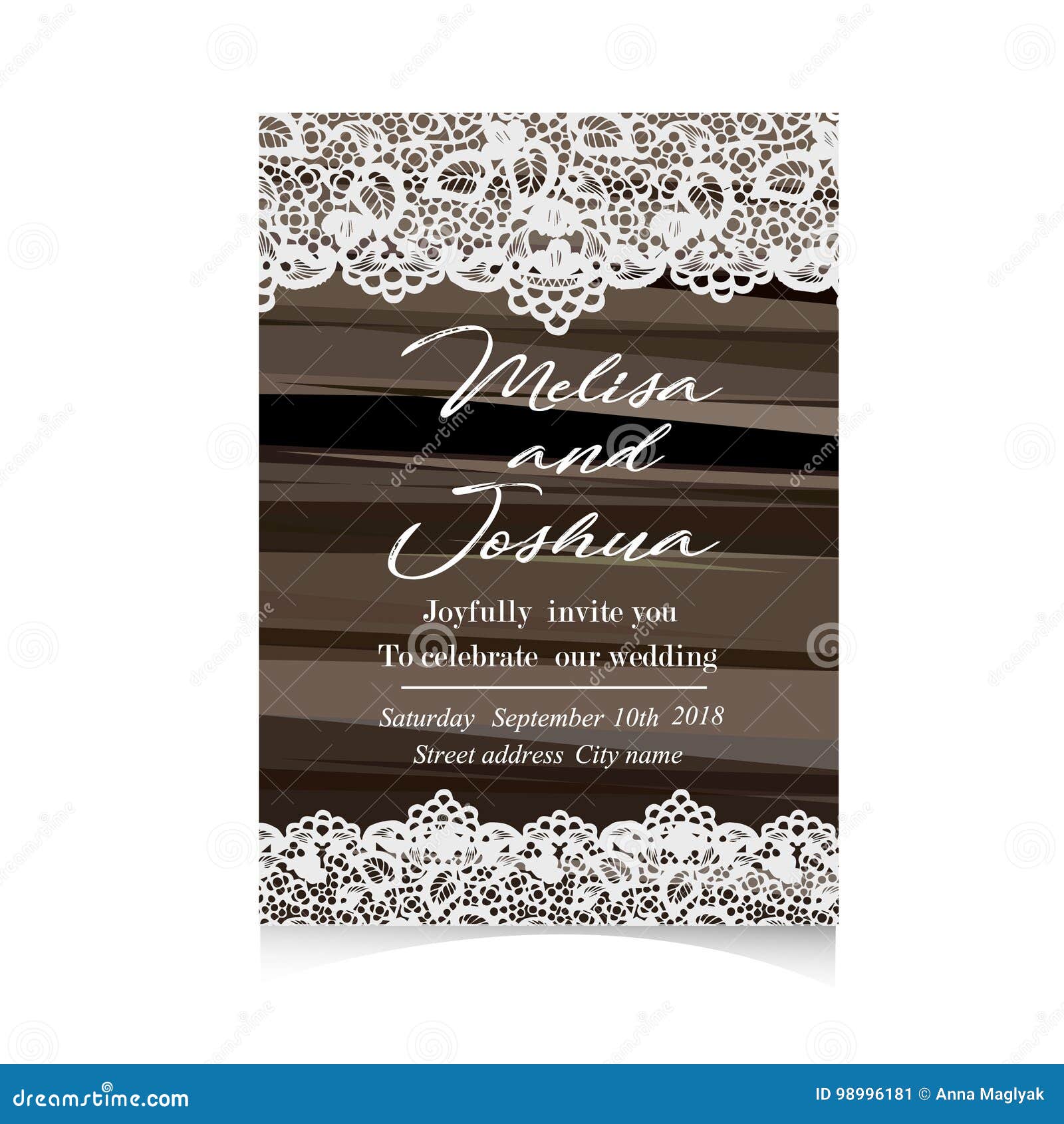 Templates of Invitation Lace Cards for Wedding Stock Vector ...