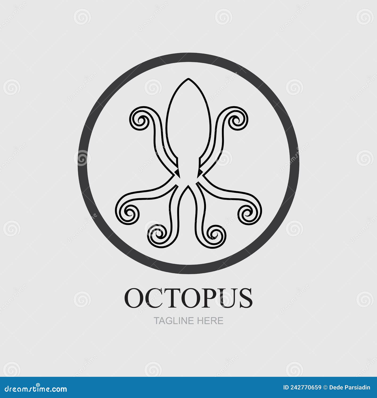Templates for Octopus Logos, Labels and Emblems Vector Illustration ...
