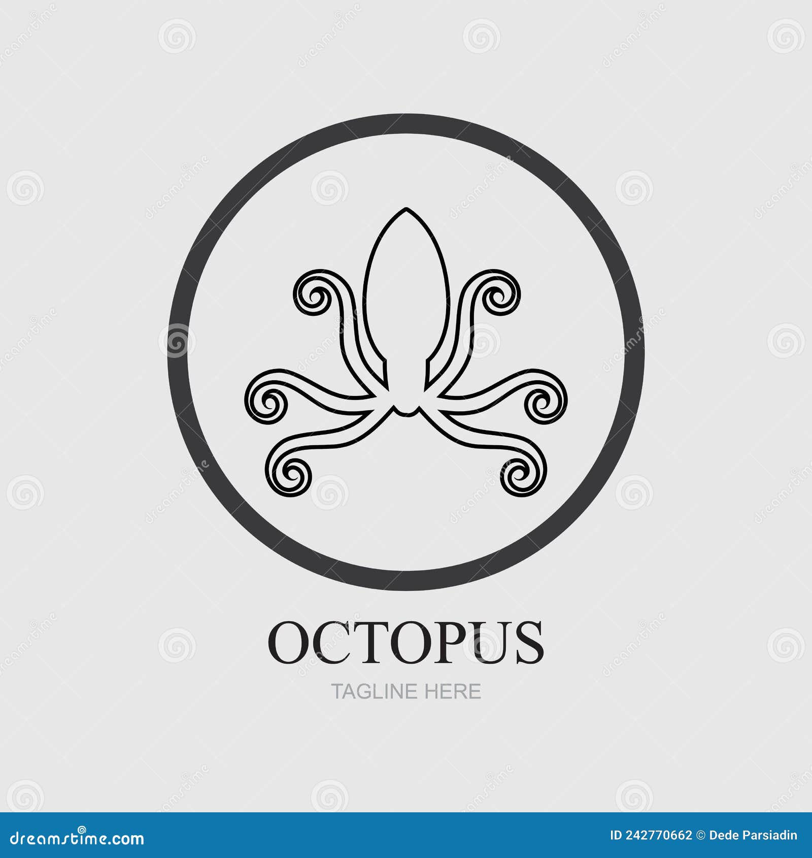Templates for Octopus Logos, Labels and Emblems Vector Illustration ...