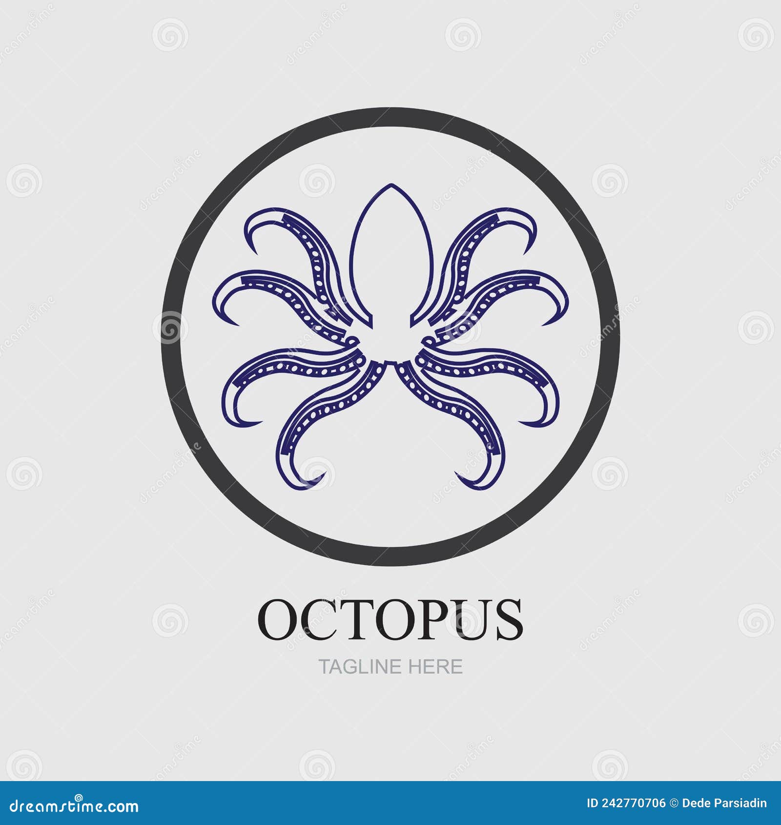 Templates for Octopus Logos, Labels and Emblems Vector Illustration ...