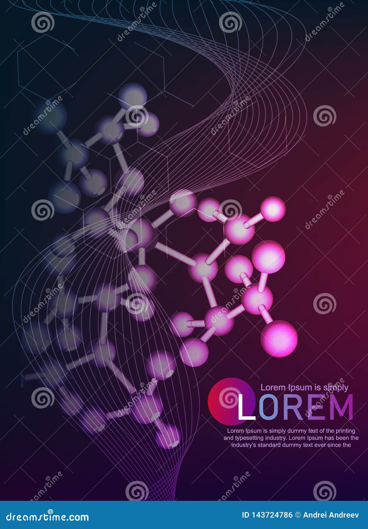 Templates for Presentation, Cover. Graphic Design of Molecule Structure ...