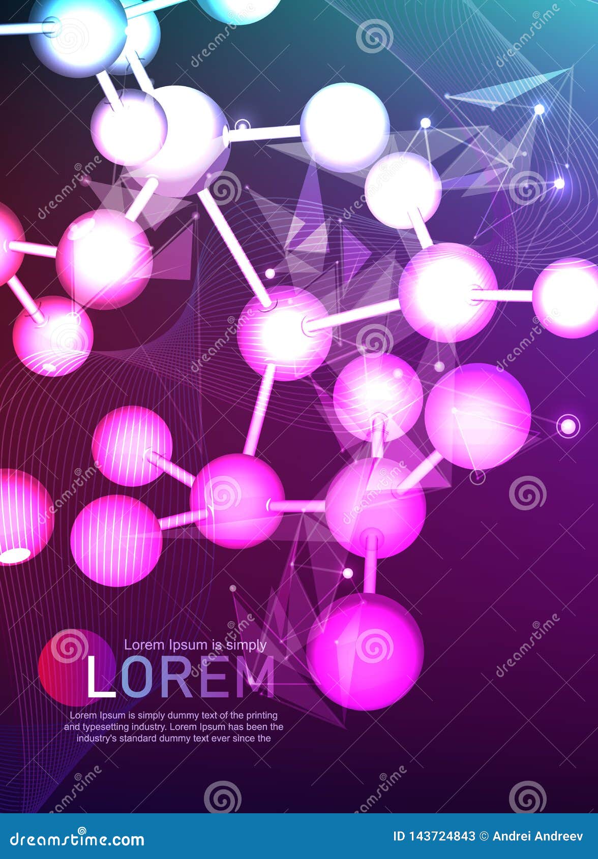 Templates for Presentation, Cover. Graphic Design of Molecule Structure ...