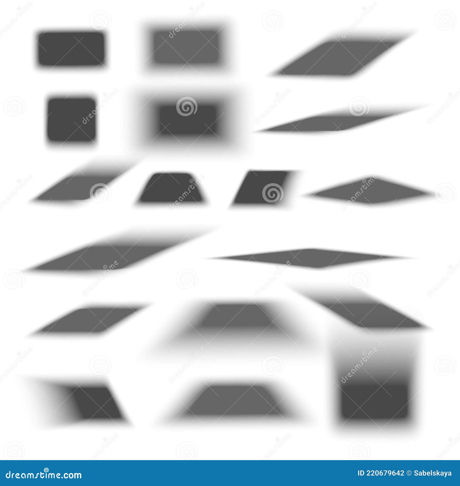 Templates Set of Square Shadows Realistic Vector Illustration Isolated ...
