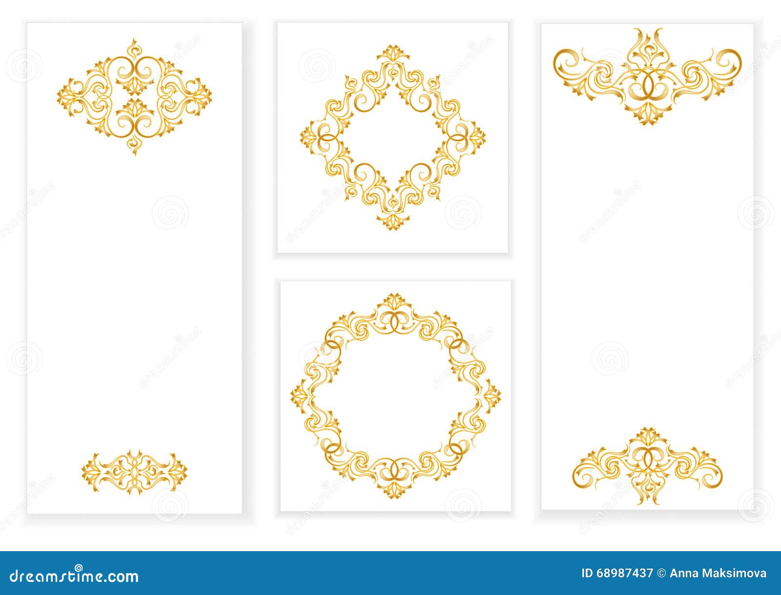 Templates with Stylized Pattern Set Stock Vector - Illustration of ...