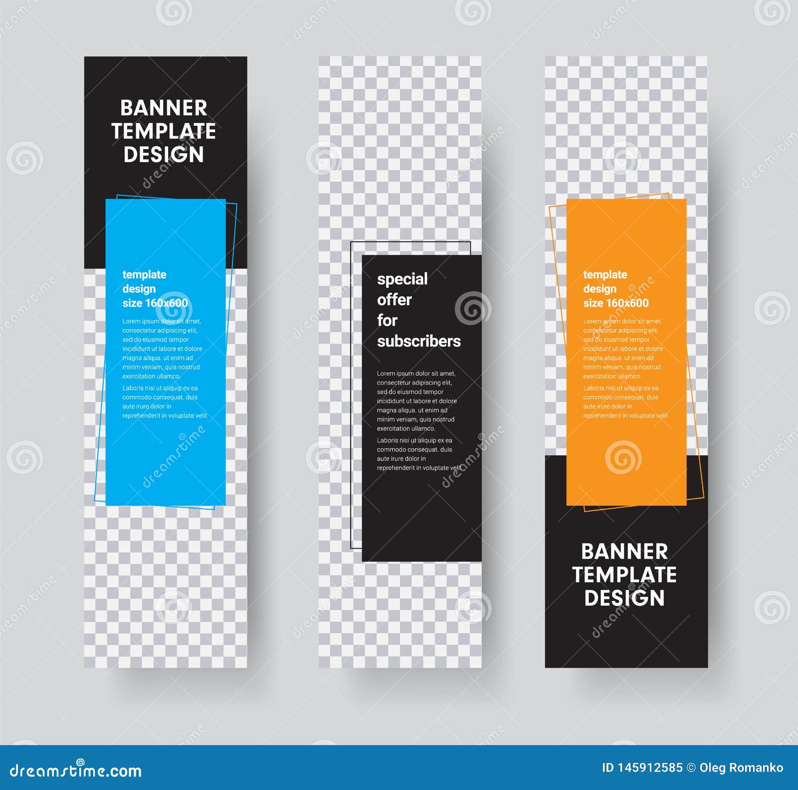 Templates for Vertical Web Banners with Space for Photo and Rectangular ...