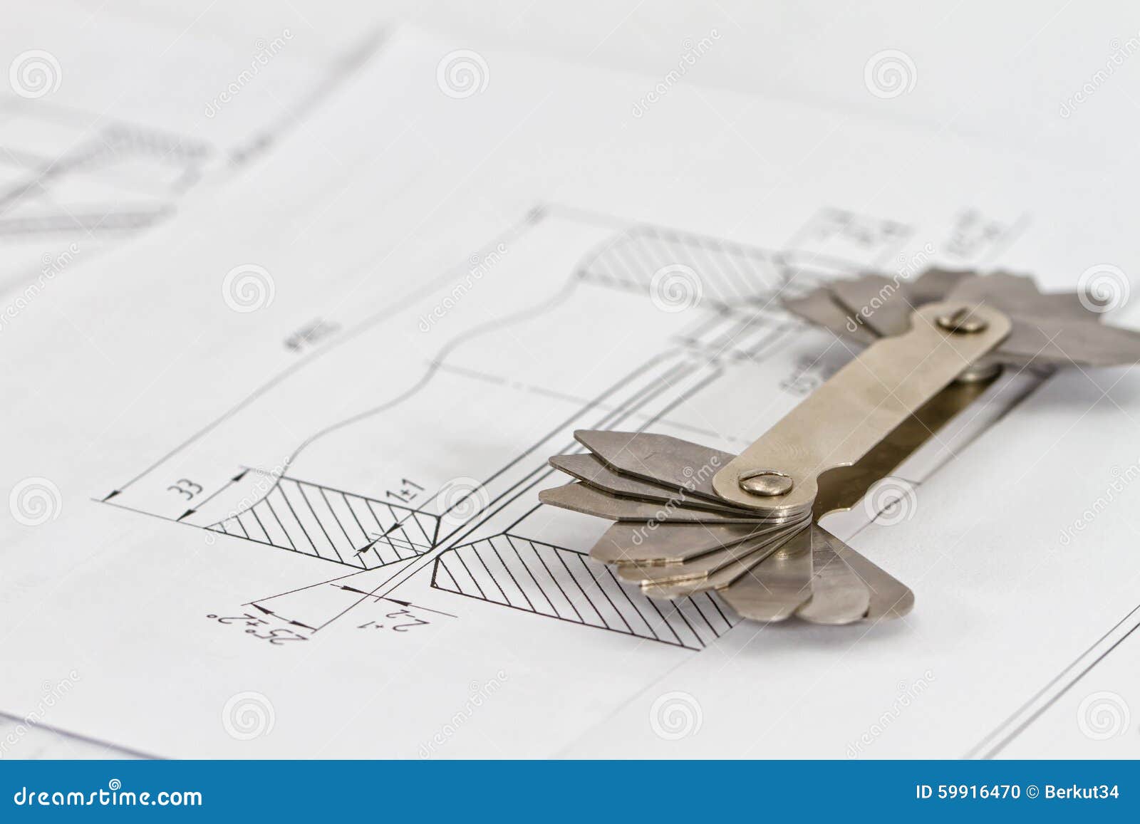 Templates For Visual Measurement Control Are On The Drawing Pipe Stock ...
