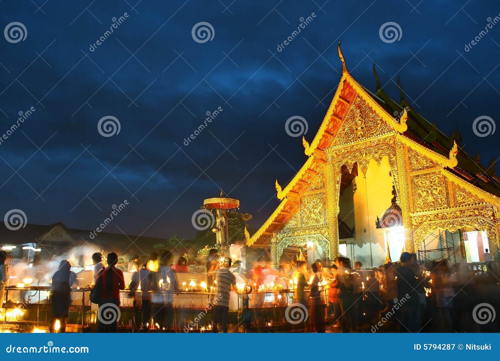 Thailand Temple on Festival Stock Image - Image of pray, tradition: 5794287