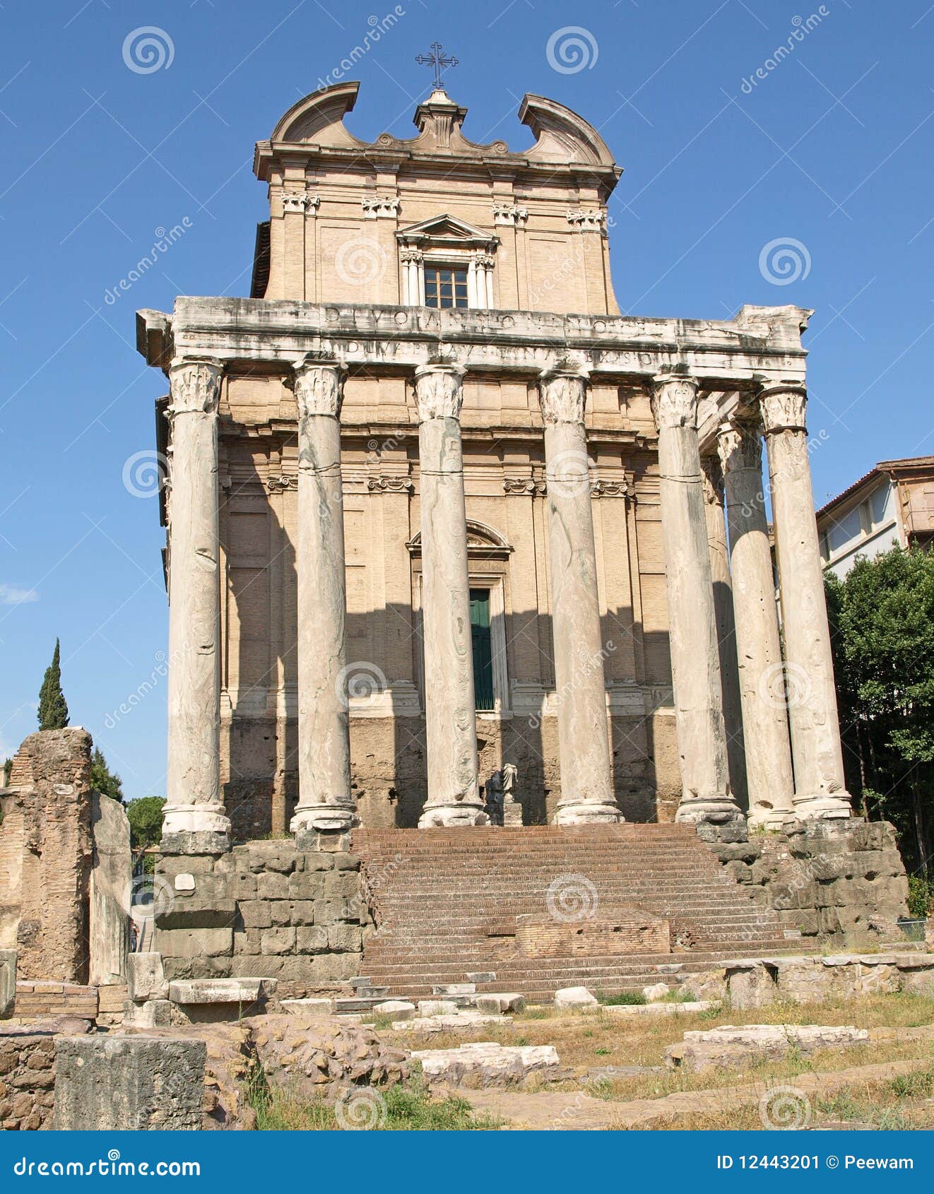 Temple of Antoninus and Faustina, Rome Italy on a Sunny Summers Day ...