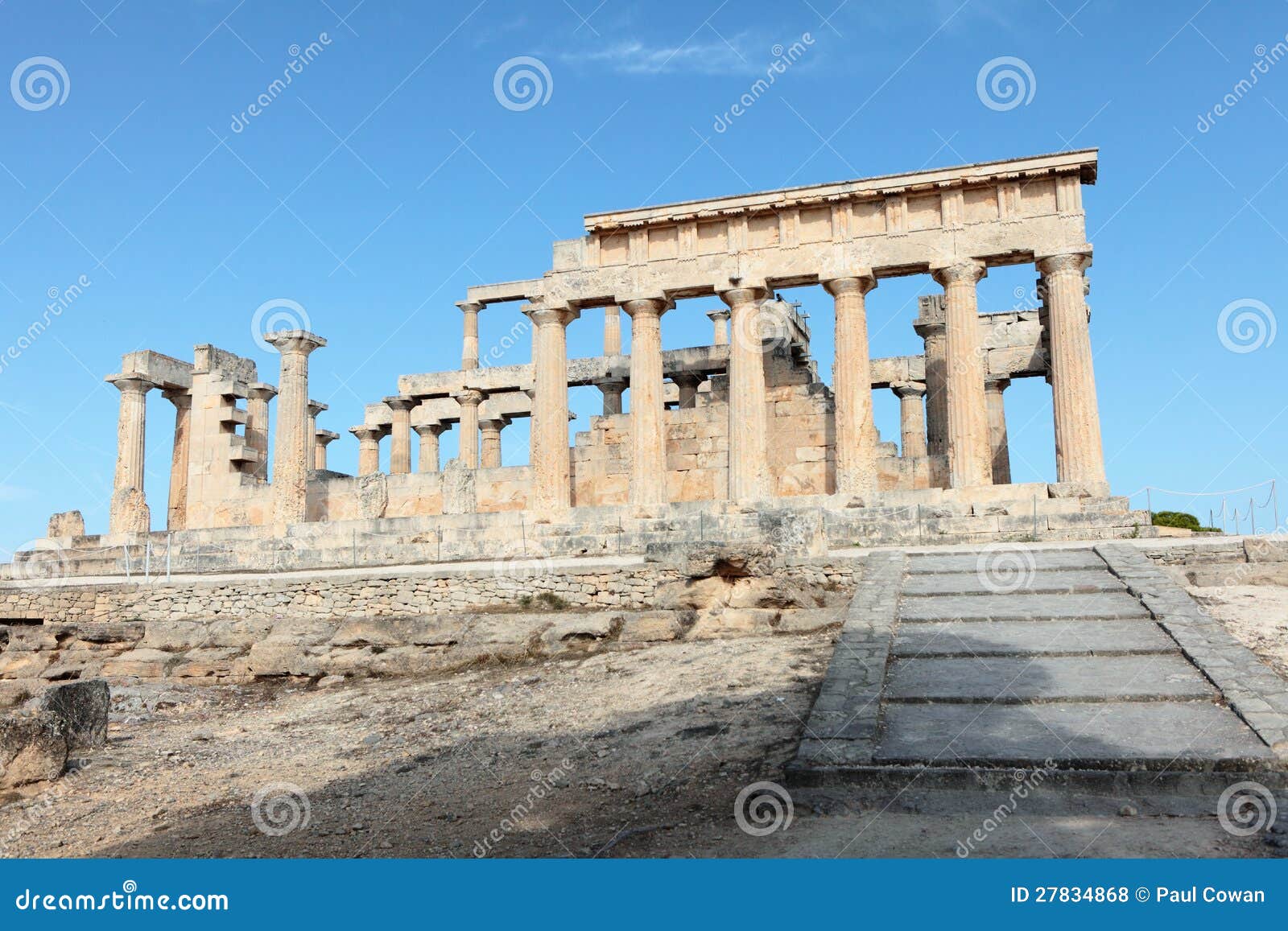 Temple of Aphaia in Aegina stock photo. Image of column - 27834868