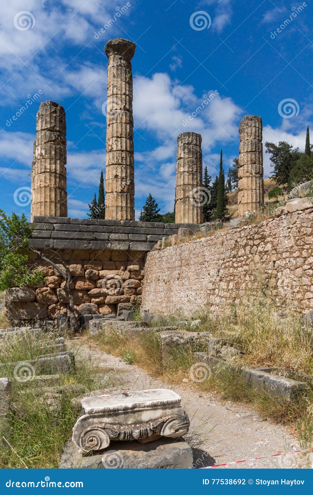 The Temple of Apollo in Ancient Greek Archaeological Site of Delphi ...