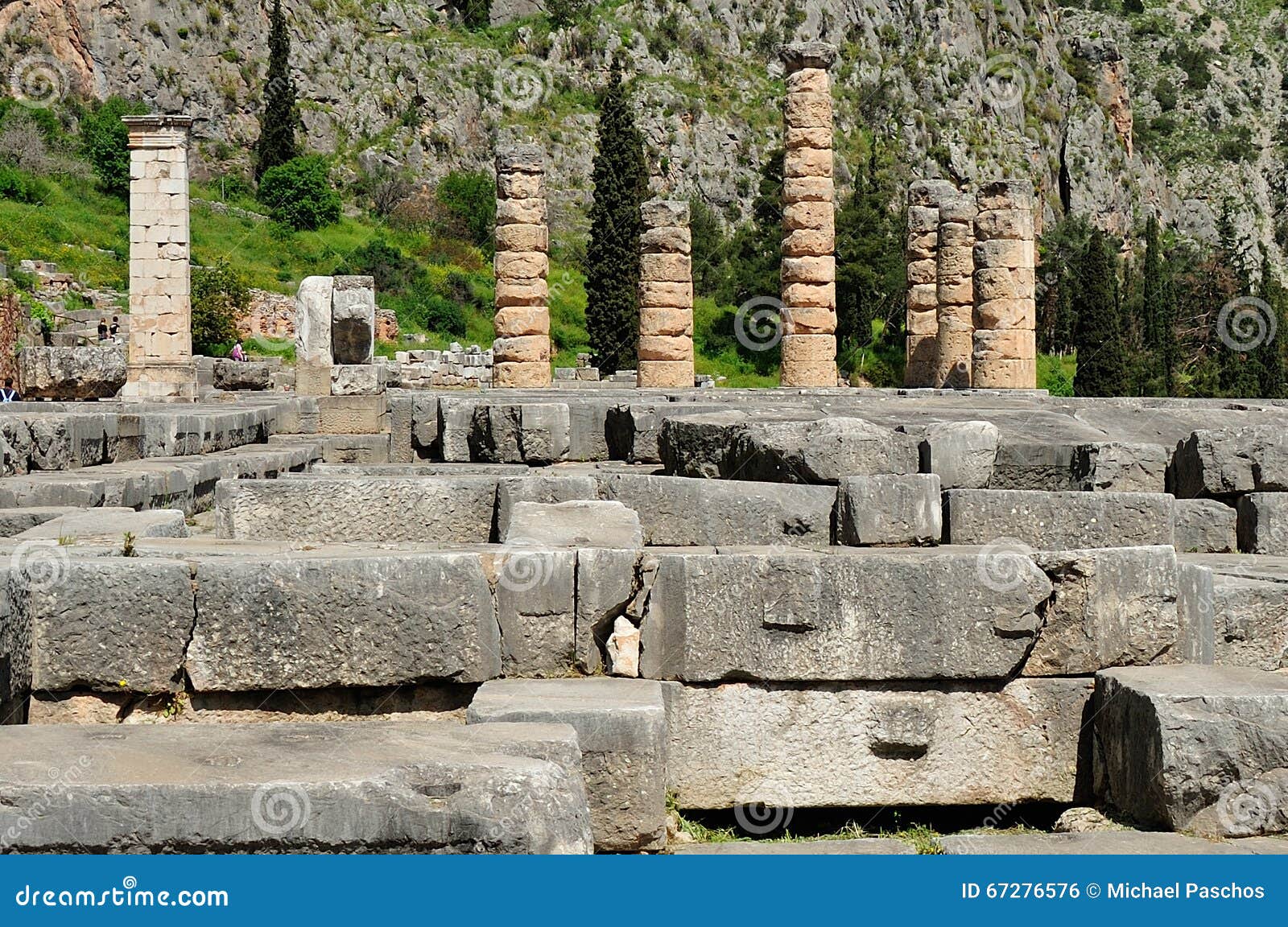 Temple of Apollo Columns and Crepidoma Stock Photo - Image of monument ...