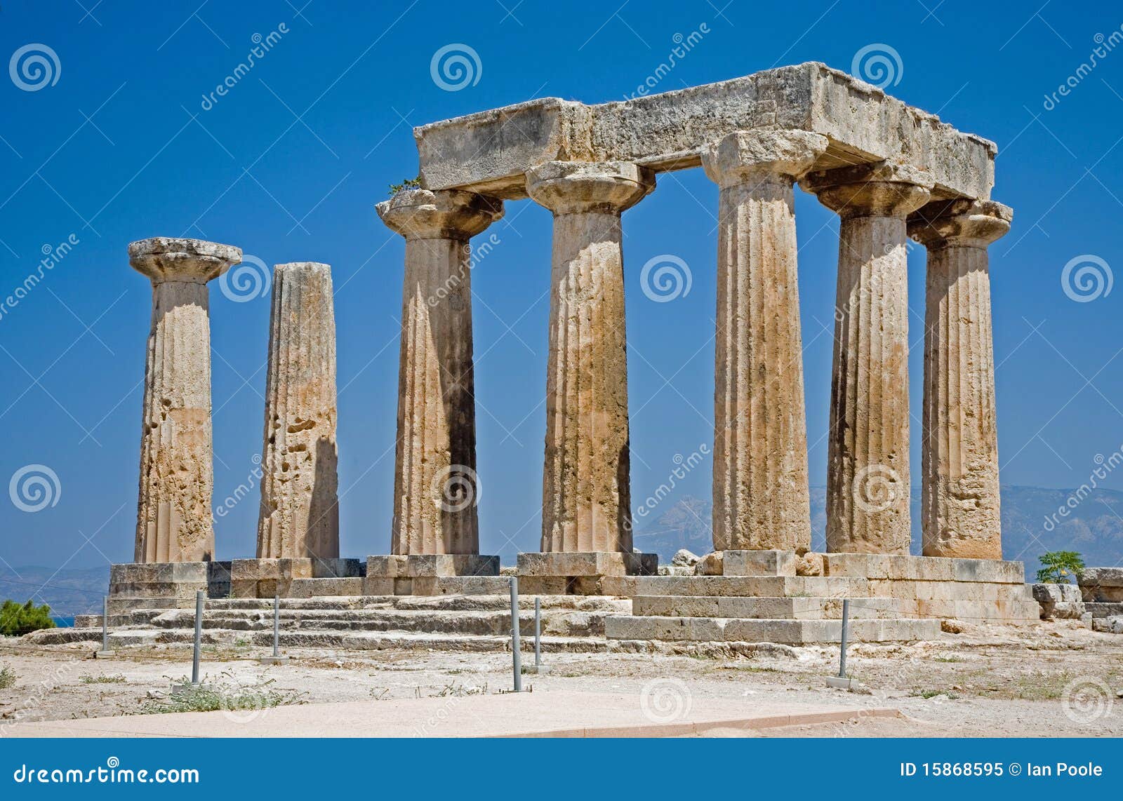 Temple of Apollo at Corinth Stock Image - Image of building, ancient ...