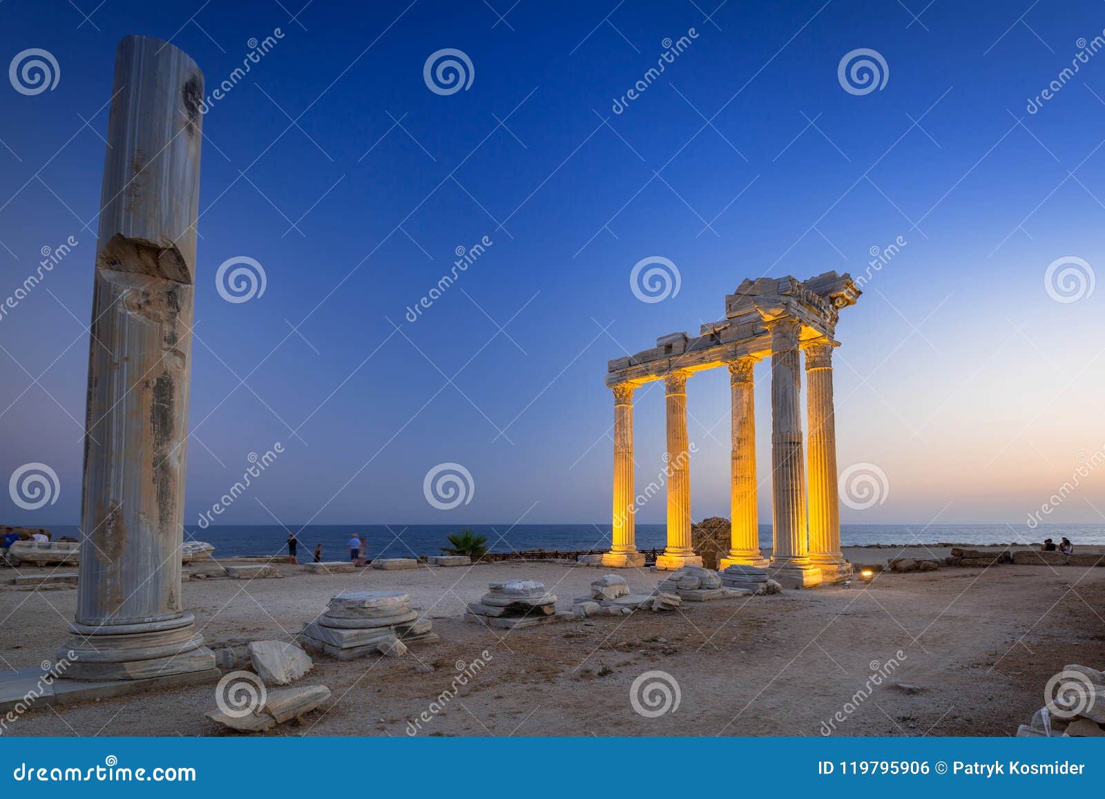 The Temple of Apollo in Side at Dusk Editorial Photo - Image of antalya ...