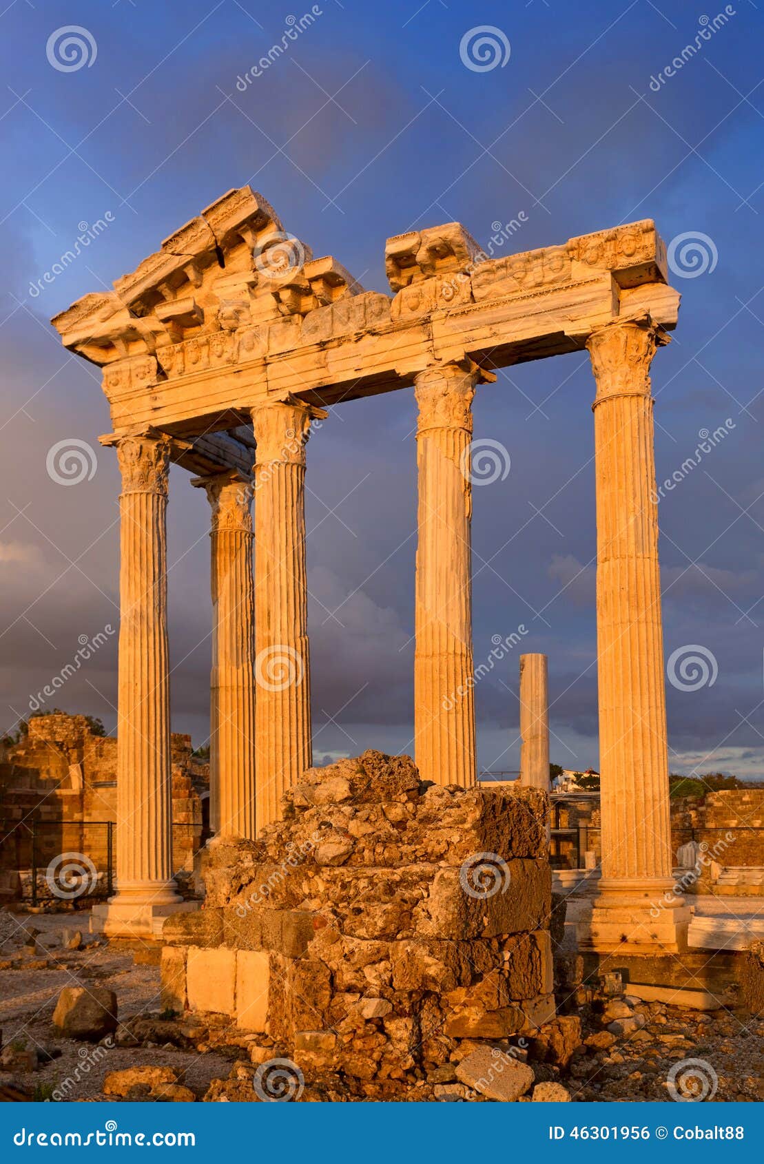 Temple of Apollo ruins stock photo. Image of evening - 46301956