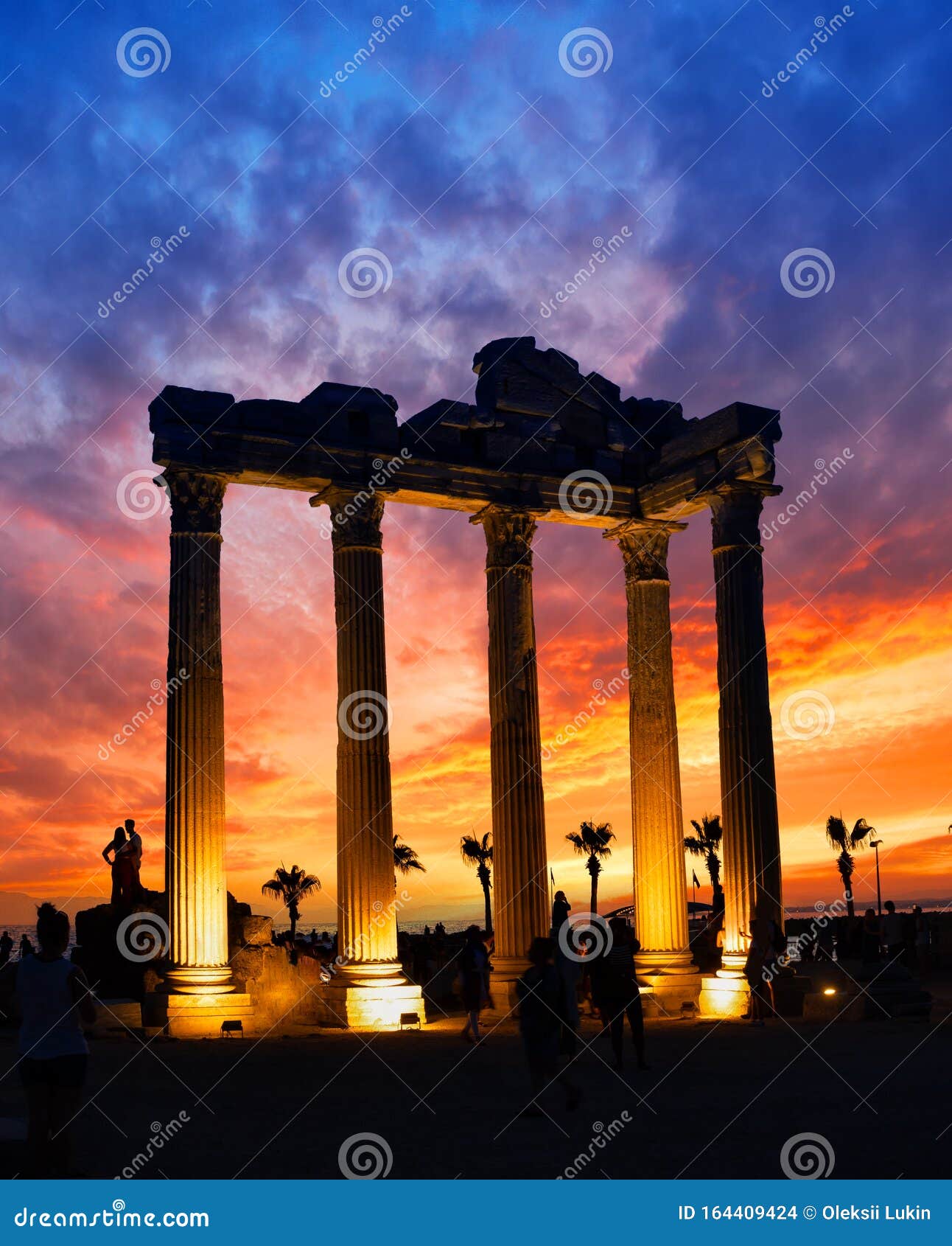 Temple of the Apollo in Side Against Dramatic Sunset Sky Stock Photo ...