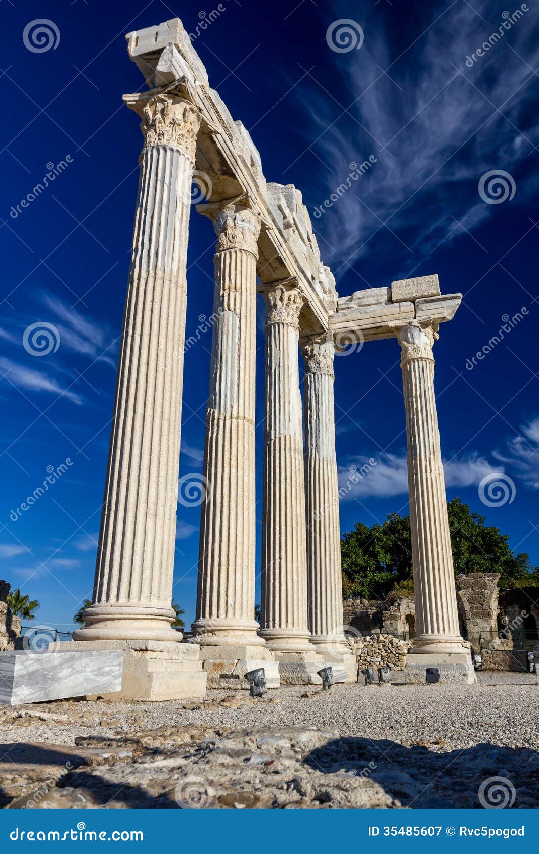 Temple of Apollo, Side, Turkey Stock Image - Image of landmark, antique ...