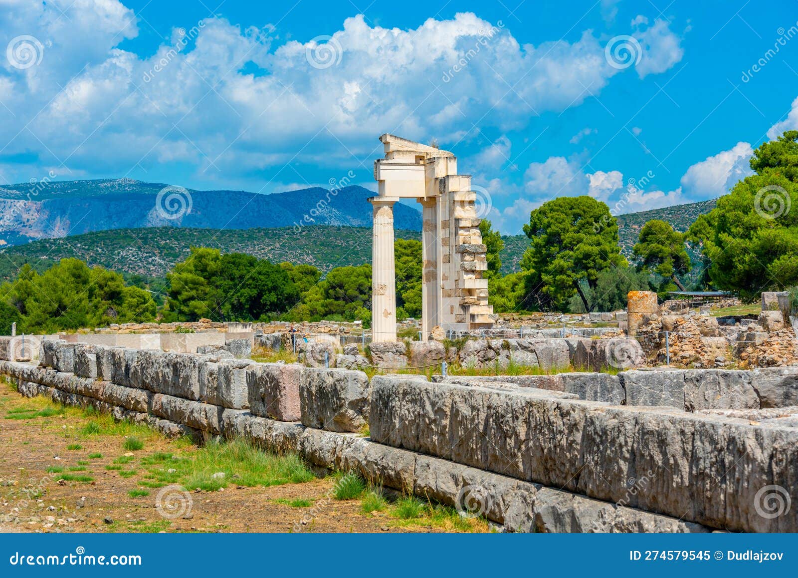 Temple of Asclepius at Epidaurus in Greece Stock Image - Image of site ...