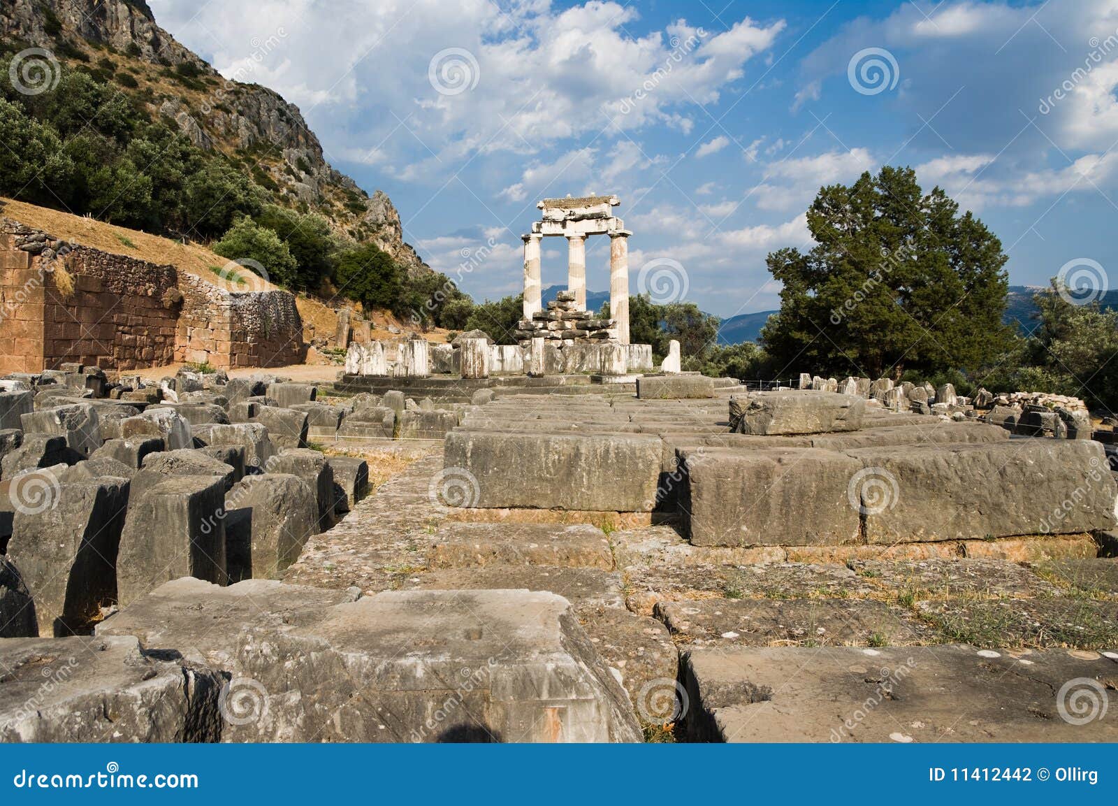 Temple of Athena in Delphi stock photo. Image of columns - 11412442