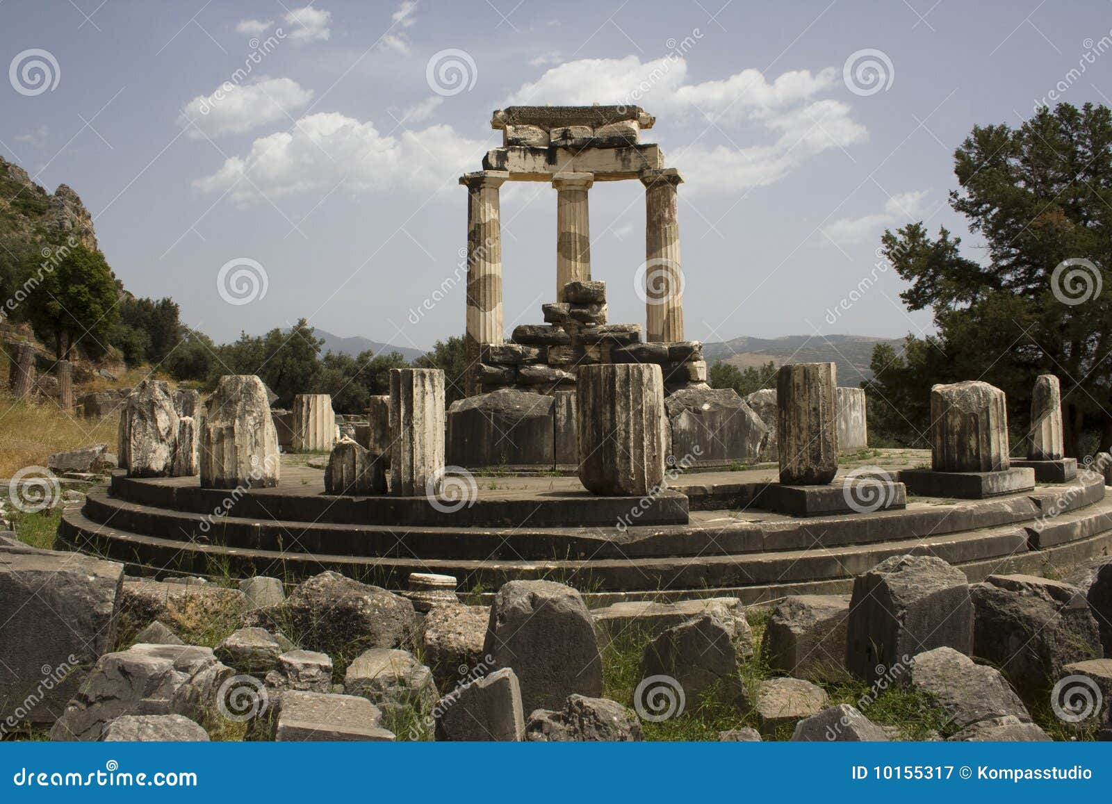 The Temple of Athena Pronaia in Delphi Stock Image - Image of ancient ...