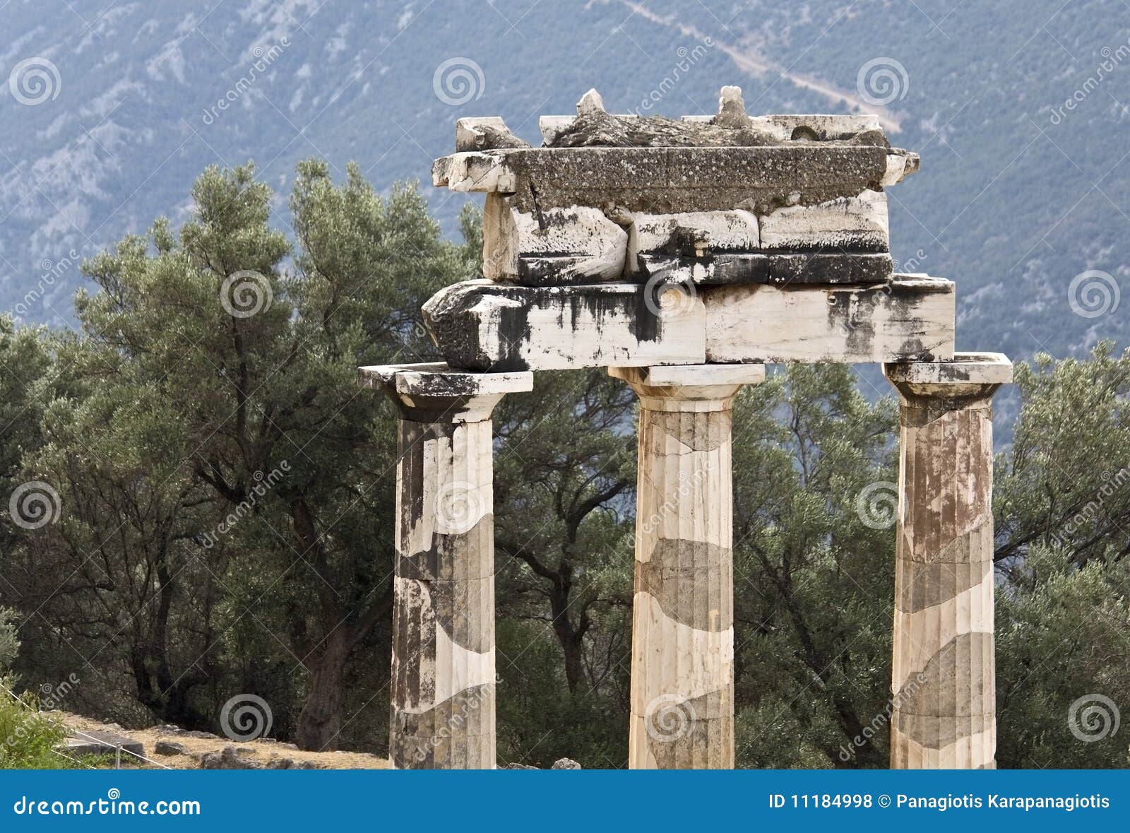 Temple of Athena Pronoia at Delphi Archaeol Stock Photo - Image of ...