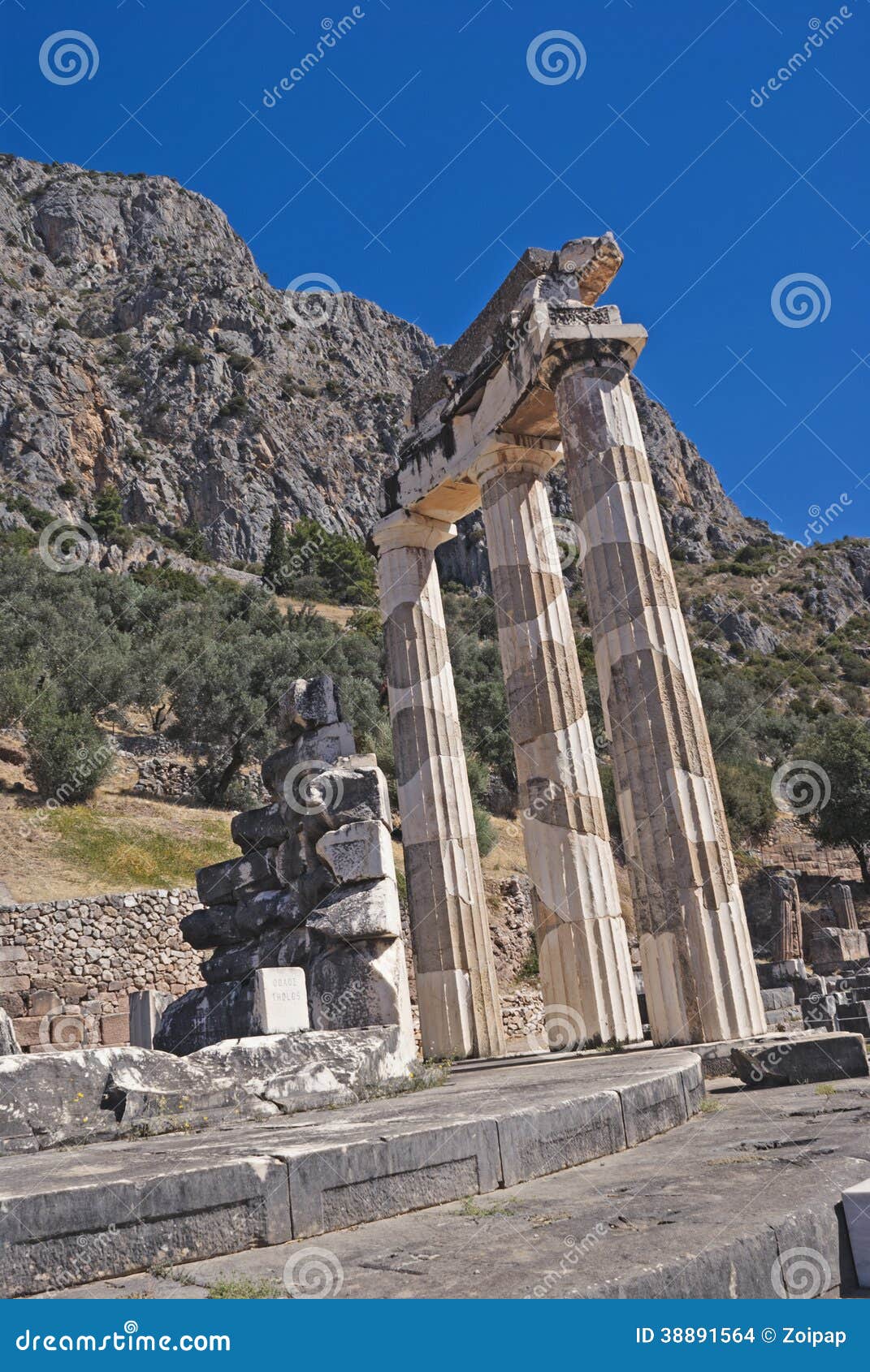 Temple of Athena Pronoia at Delphi Stock Photo - Image of destination ...
