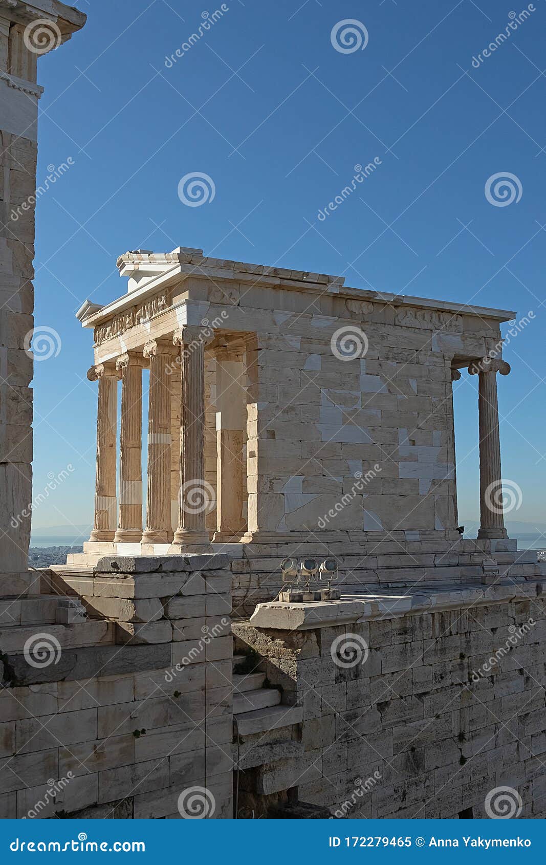 Temple of Athena from Propylaea in the Acropolis, View of the Columns ...