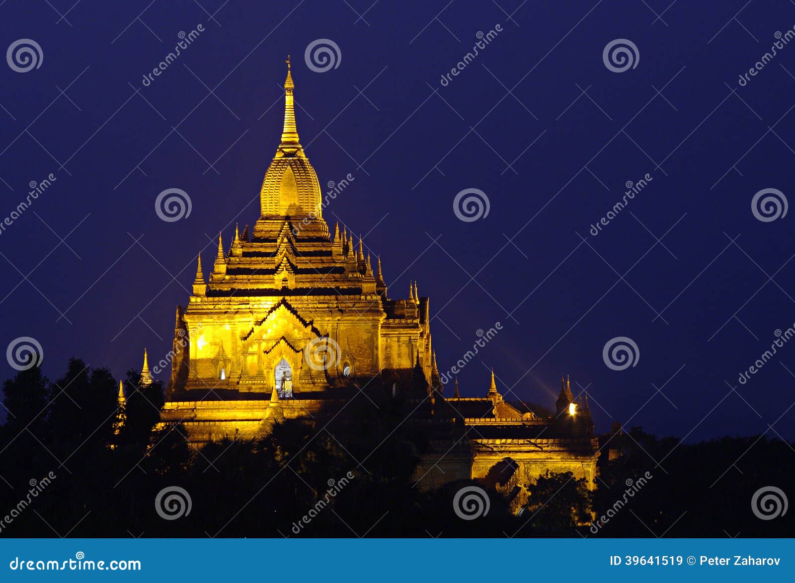 Temple of Bagan at Night. Myanmar (Burma) Stock Image - Image of place ...
