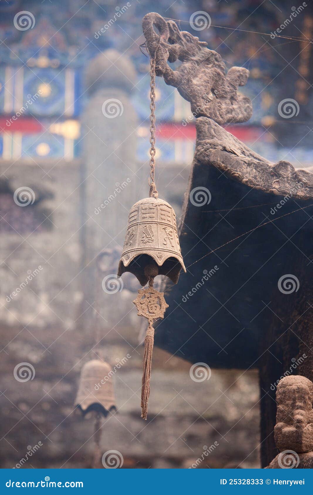 The temple bell stock image. Image of bagua, bell, dragon - 25328333
