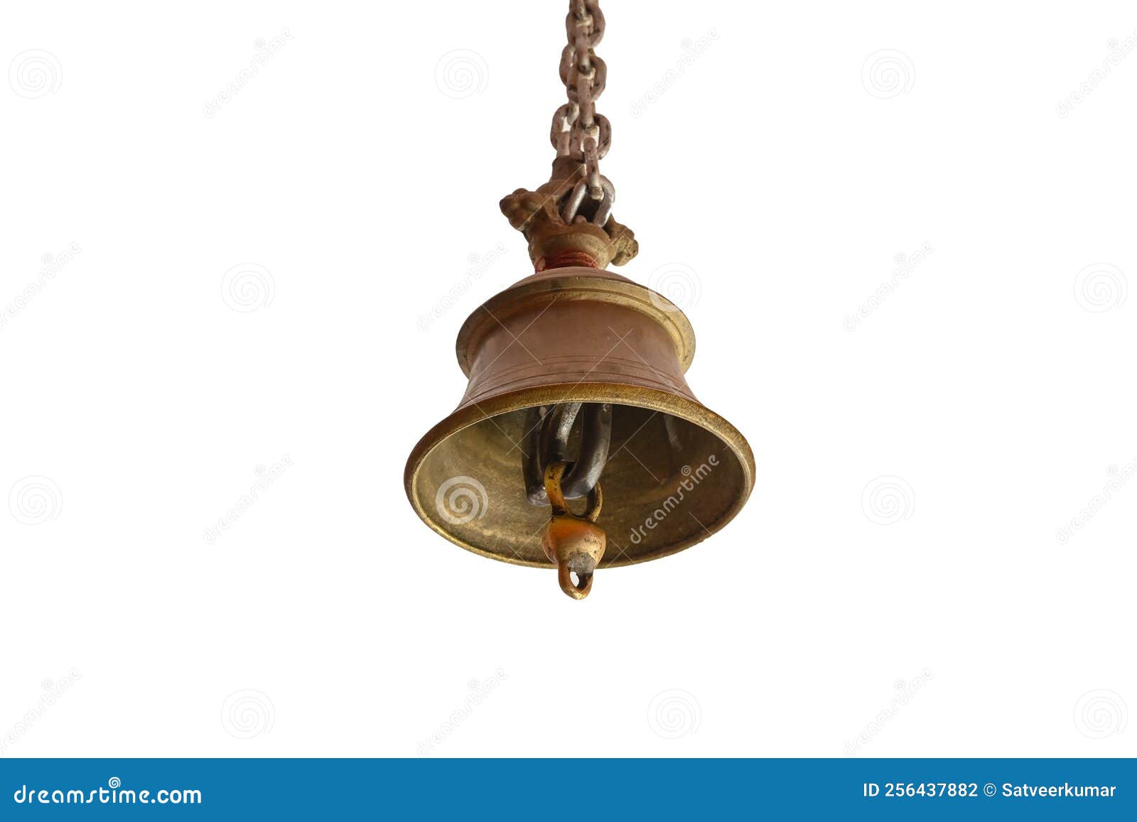Temple Bell Isolated on White Background Stock Photo - Image of respect ...