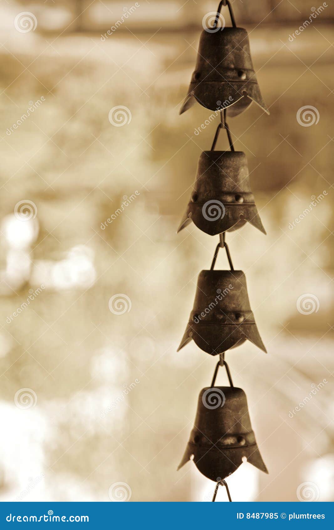 Temple Bells Hanged At Golden Mount Temple Stock Photography ...