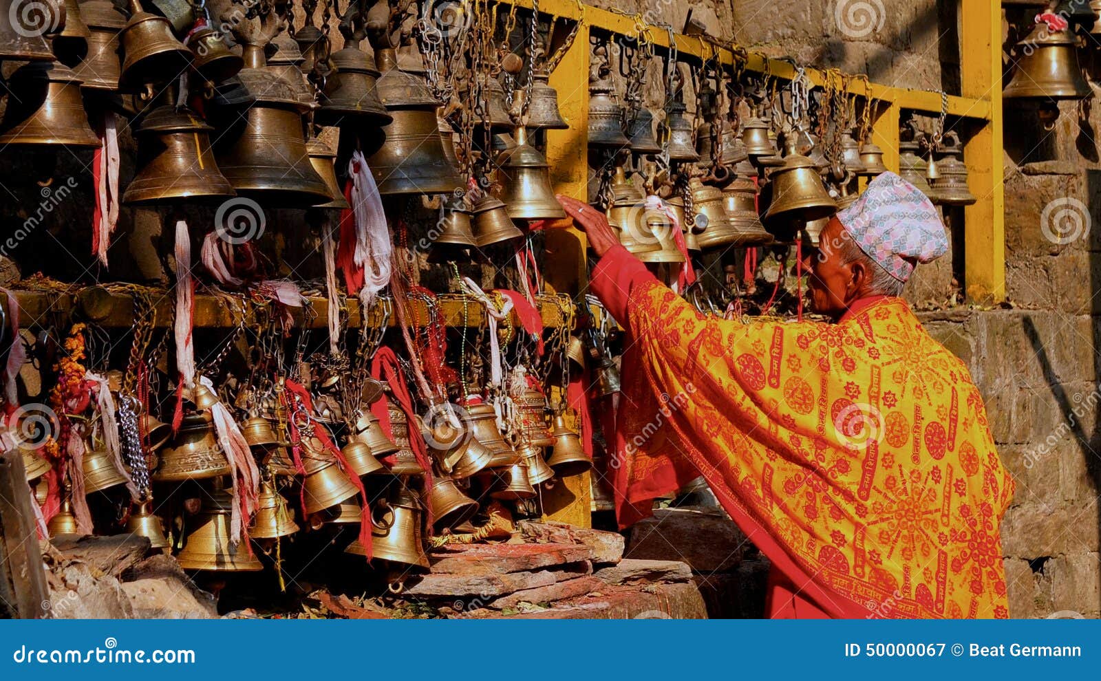 Temple bells Nepal editorial photography. Image of local - 50000067