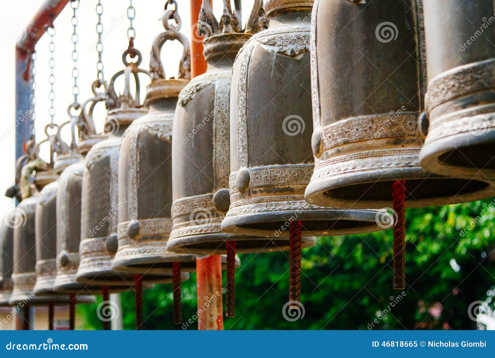 Temple Bells Thailand stock image. Image of toll, bell - 46818665