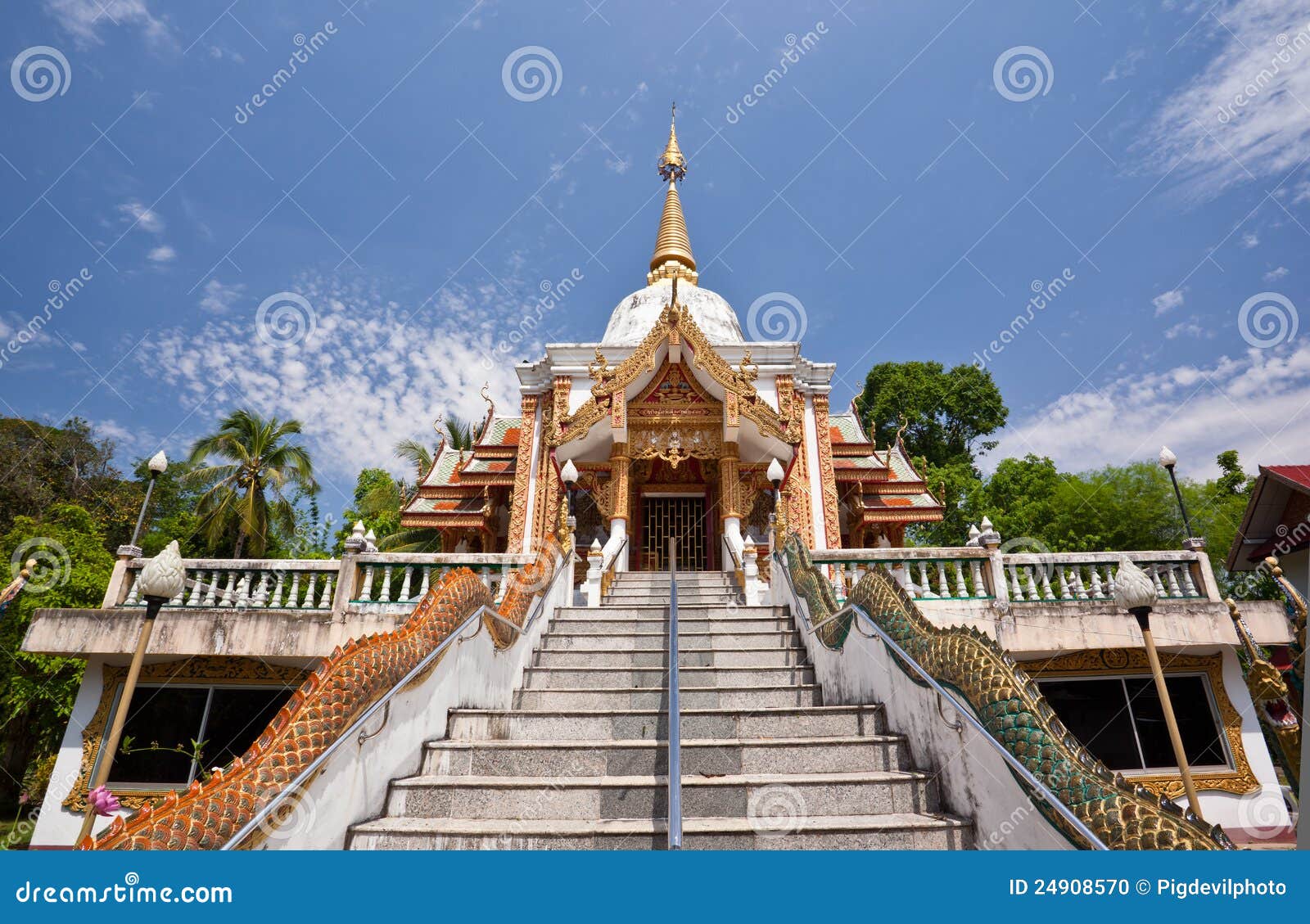 Temple on Blue Sky Background Stock Photo - Image of architecture ...