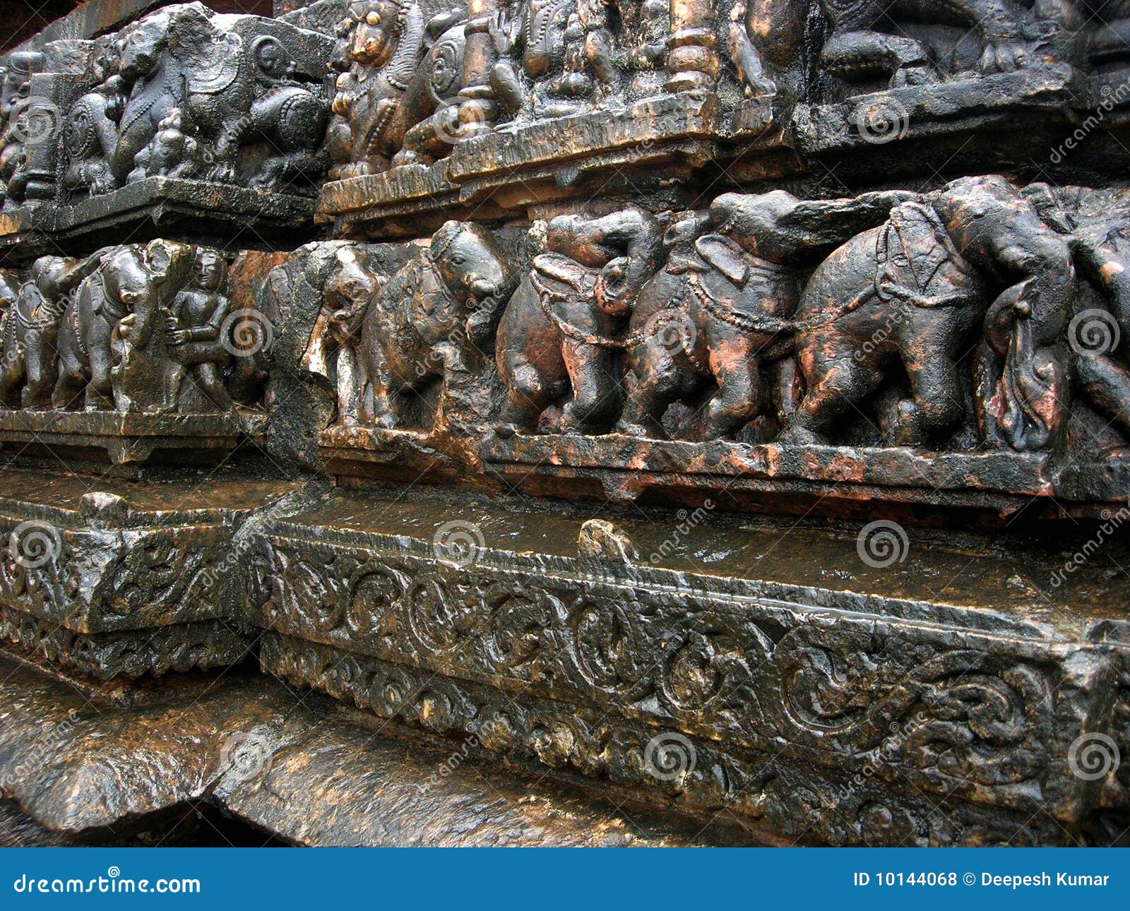 Temple carving stock photo. Image of stone, chandel, elephants - 10144068