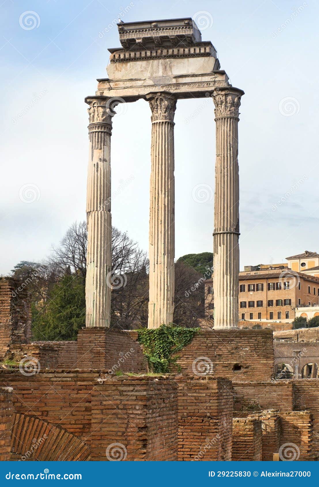 Temple of Castor and Pollux Stock Photo - Image of exterior, italia ...