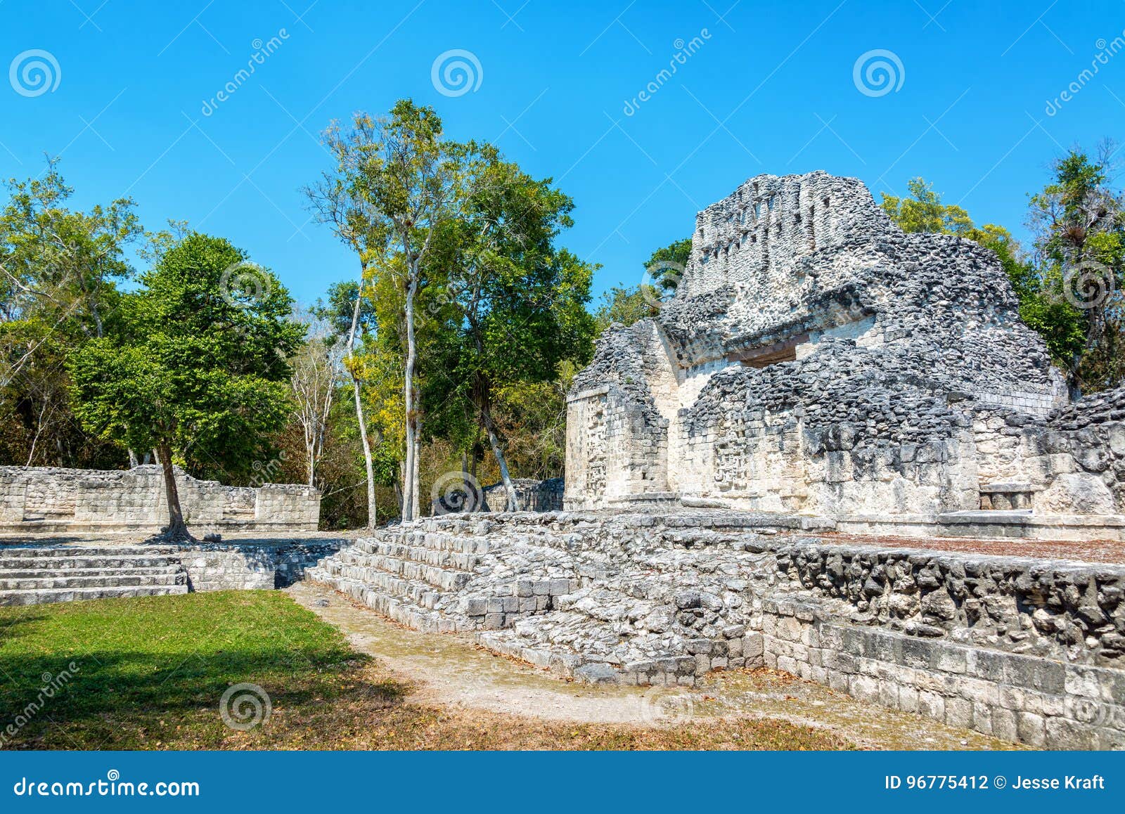 Temple in Chicanna, Mexico stock photo. Image of acropolis - 96775412