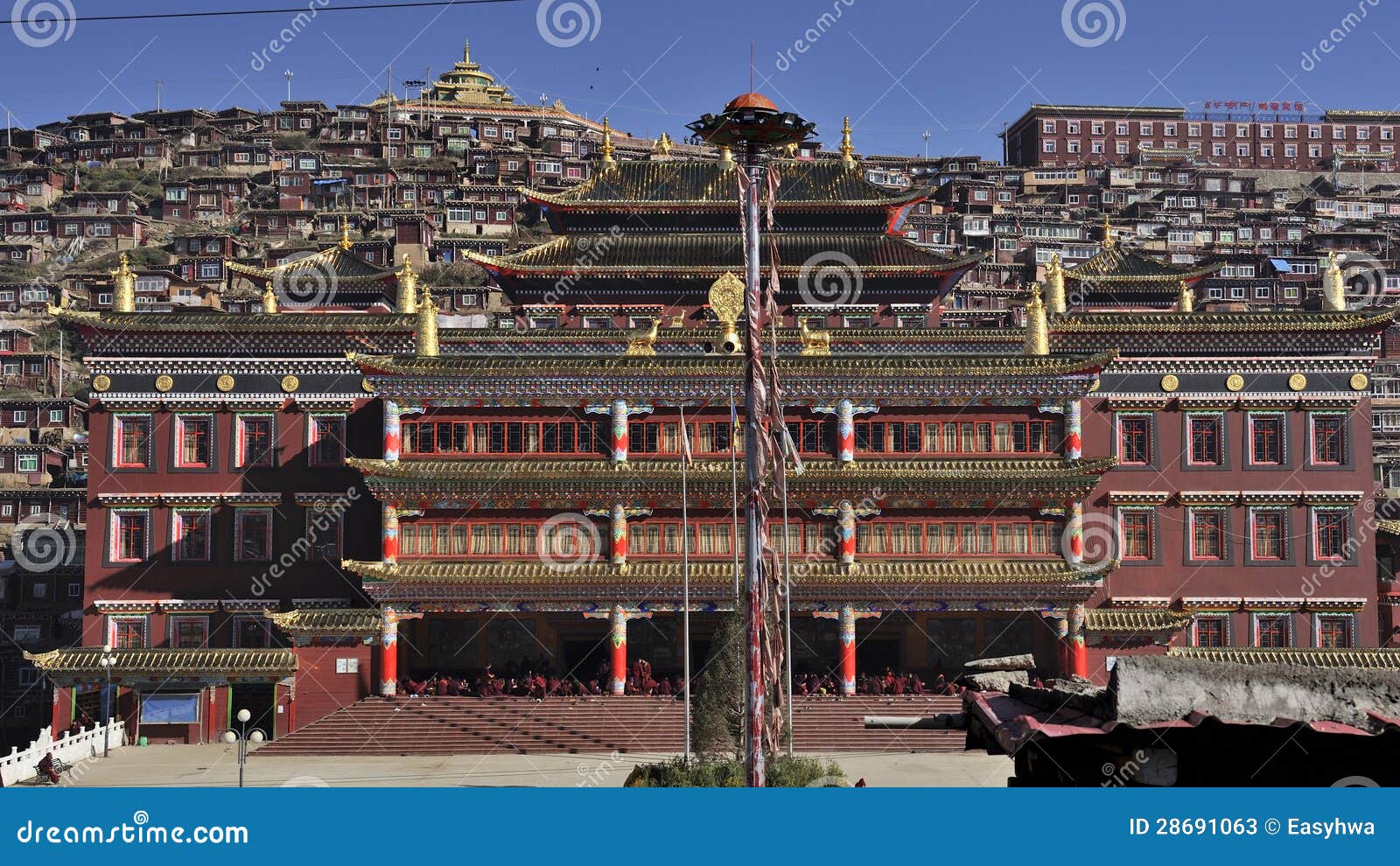 Temple in the College of Buddhism in Seda Country Editorial Stock Photo ...