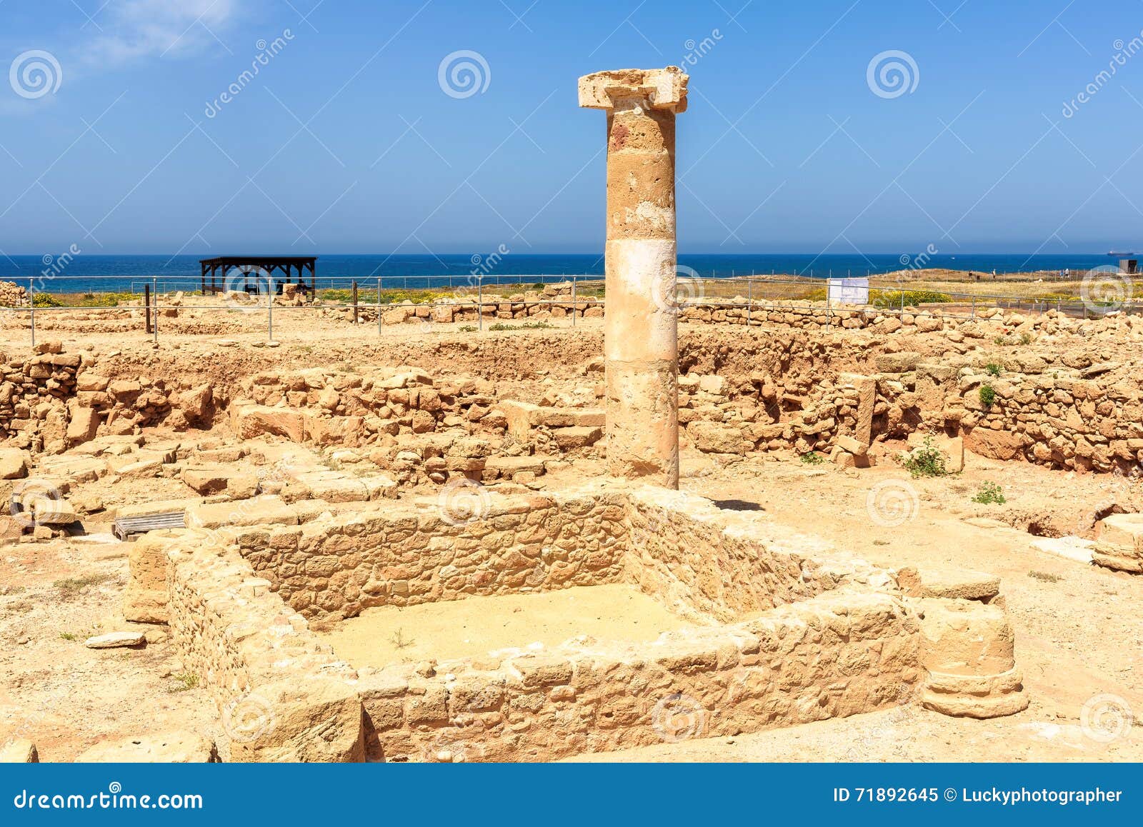 Temple Columns. Kato Paphos, Cyprus. Stock Image - Image of sunlight ...