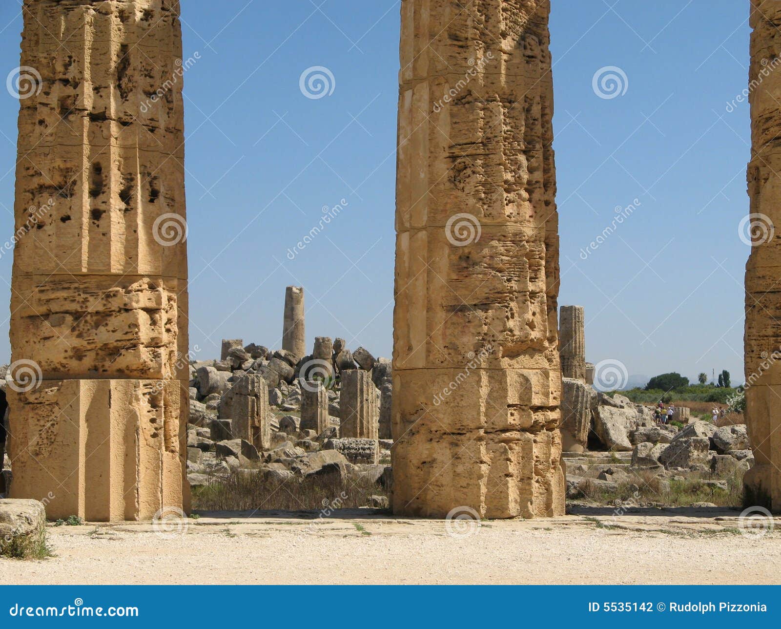 Temple Columns & the Ruins at Selinunte Stock Photo - Image of empire ...