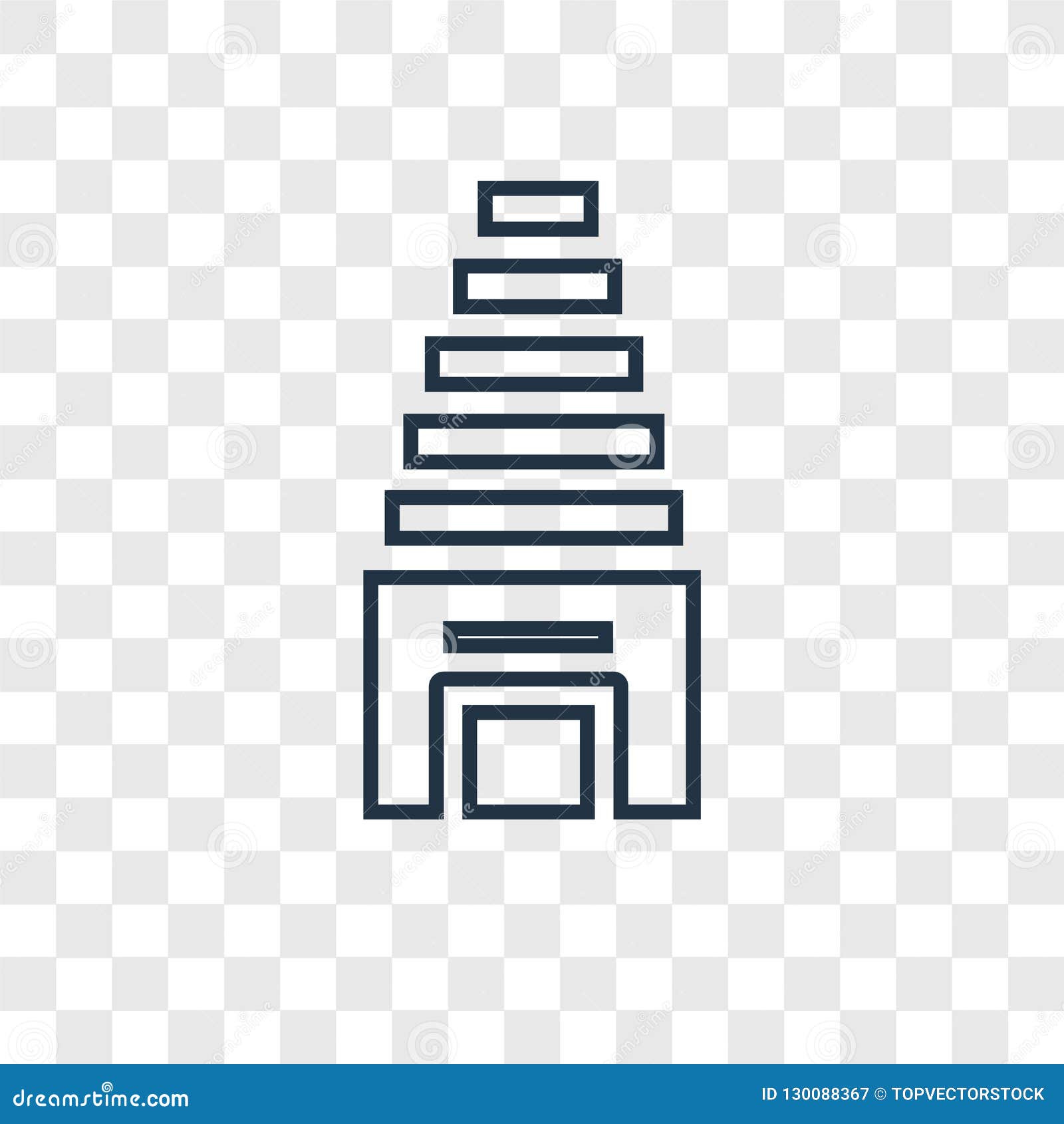 Temple Concept Vector Linear Icon Isolated On Transparent Background ...