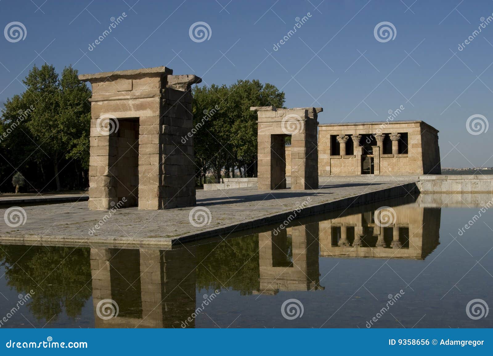Temple of Debod in Madrid in Spain Stock Photo - Image of column, gate ...