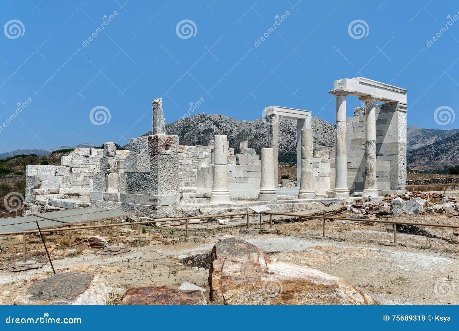 Temple of Demeter, Naxos, Greece Stock Photo - Image of demeter, blue ...