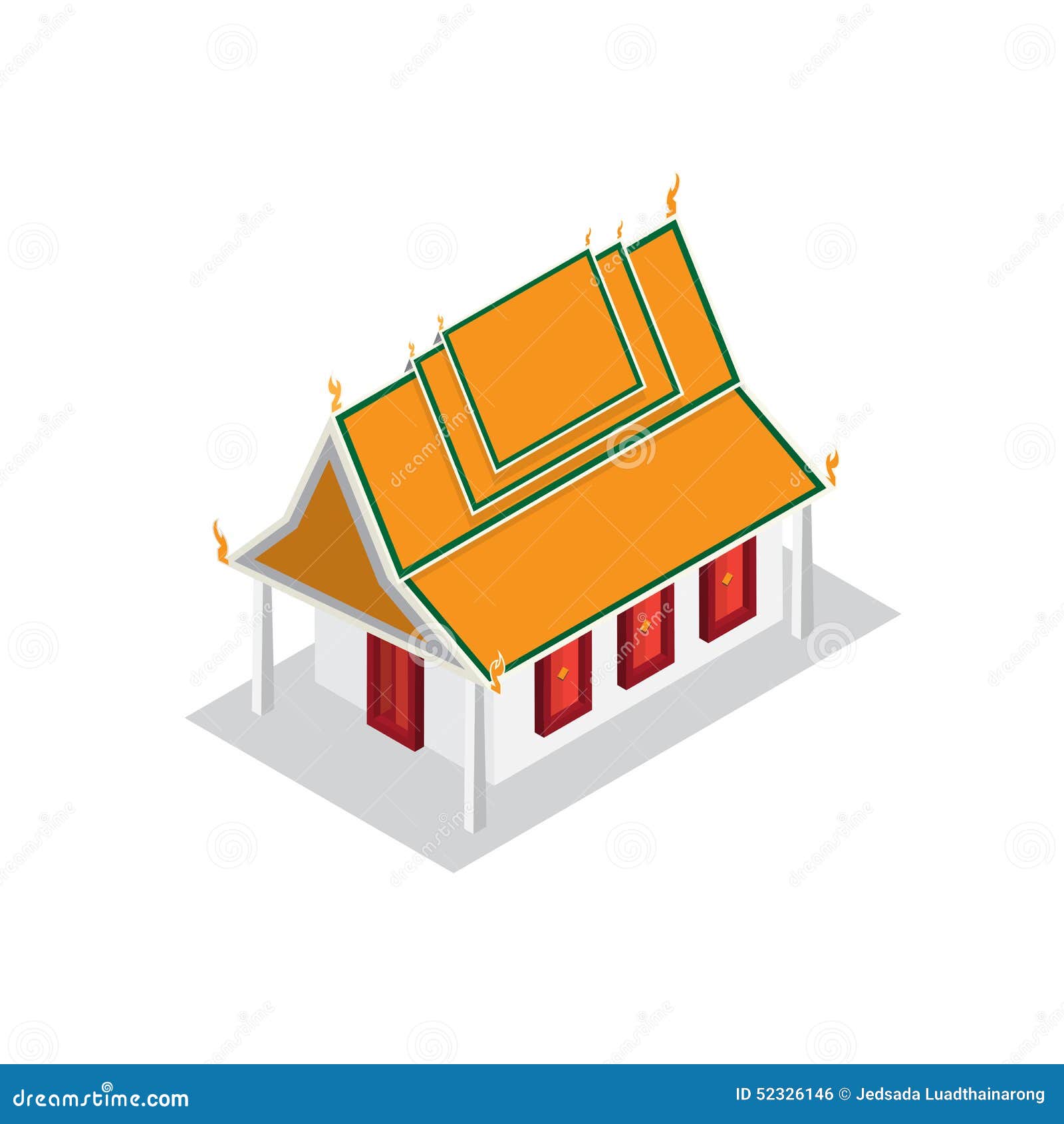 Temple Design Isometric View Small Model Stock Vector - Illustration of ...