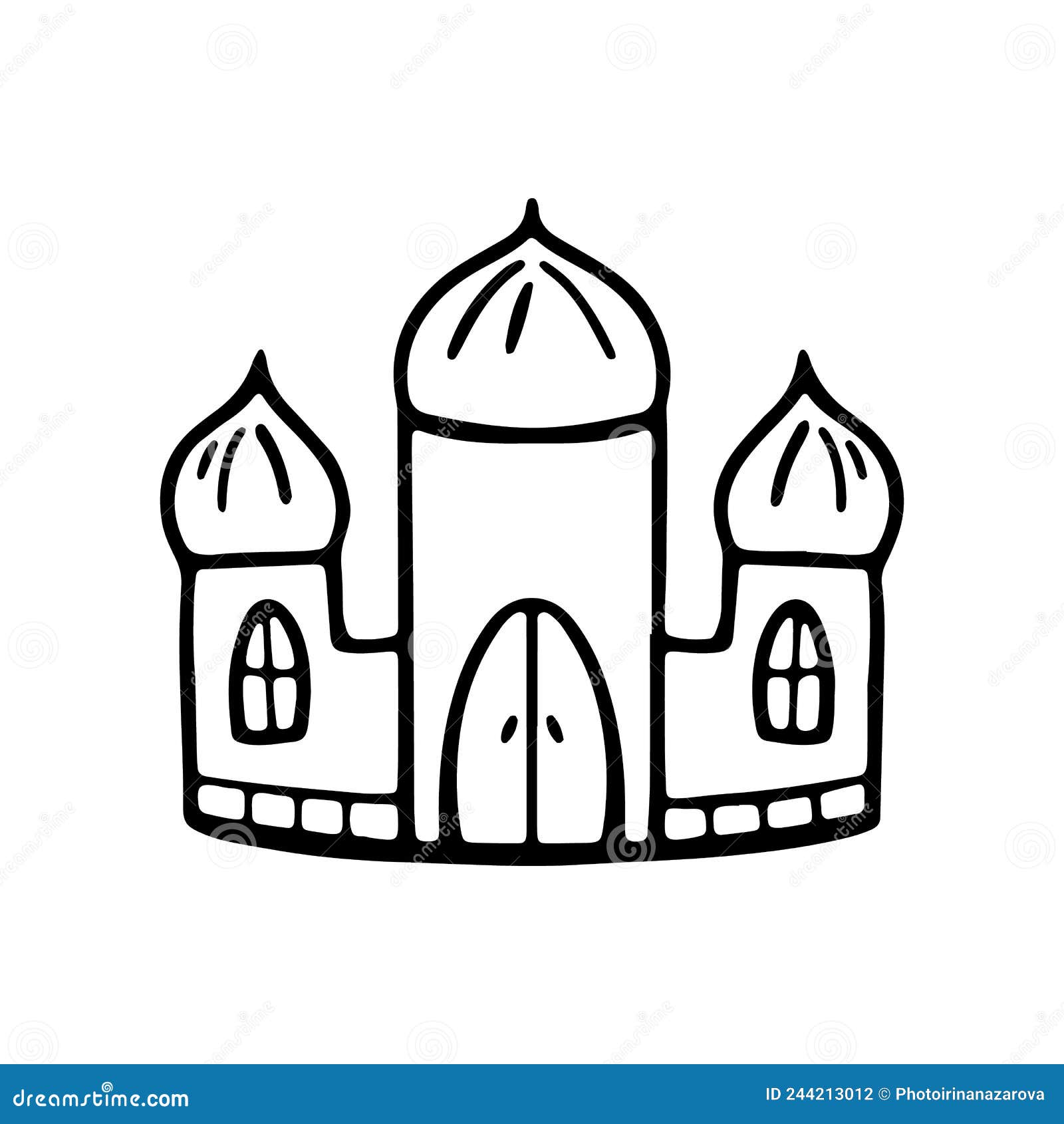 Temple in Doodle Style for Different Types of Decoration, Postcards ...