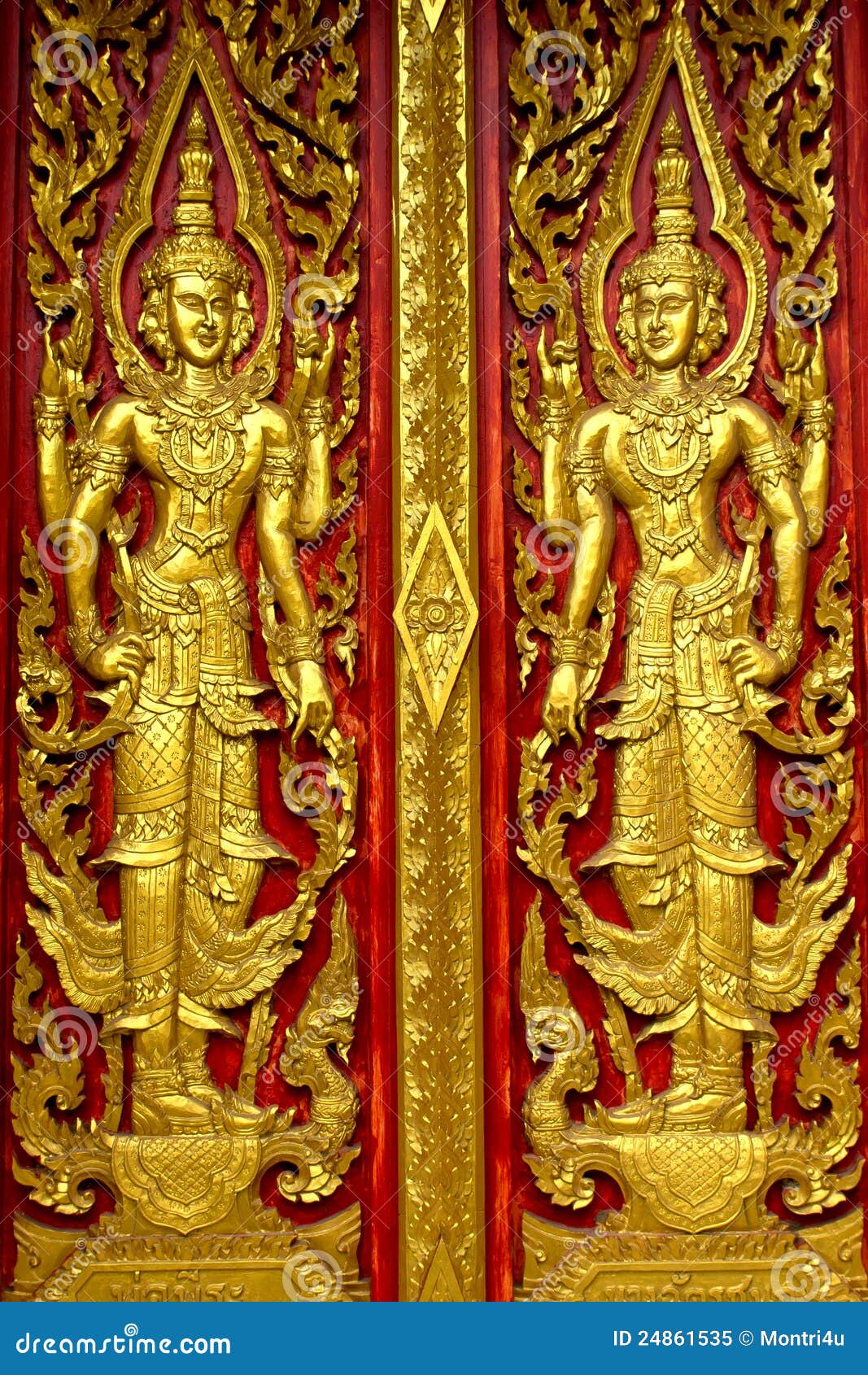 Temple Door stock image. Image of painting, door, asia - 24861535