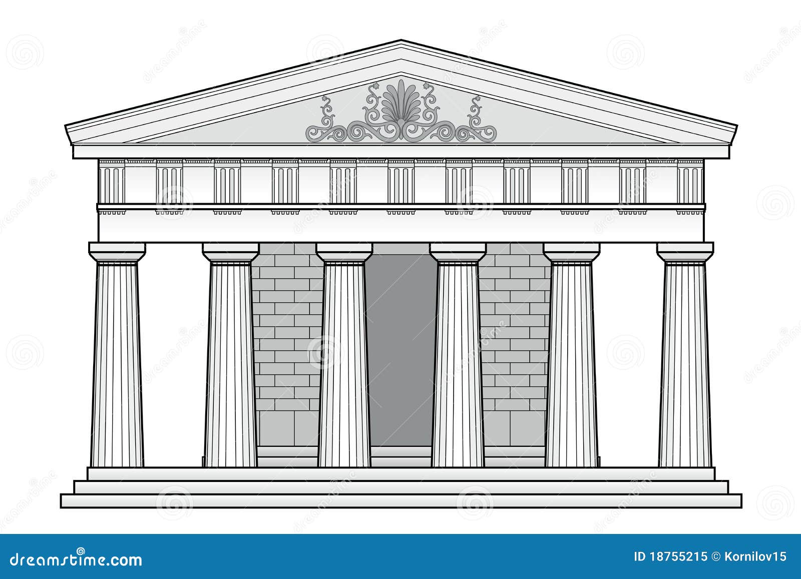 Temple dorique grec illustration de vecteur. Illustration du ...